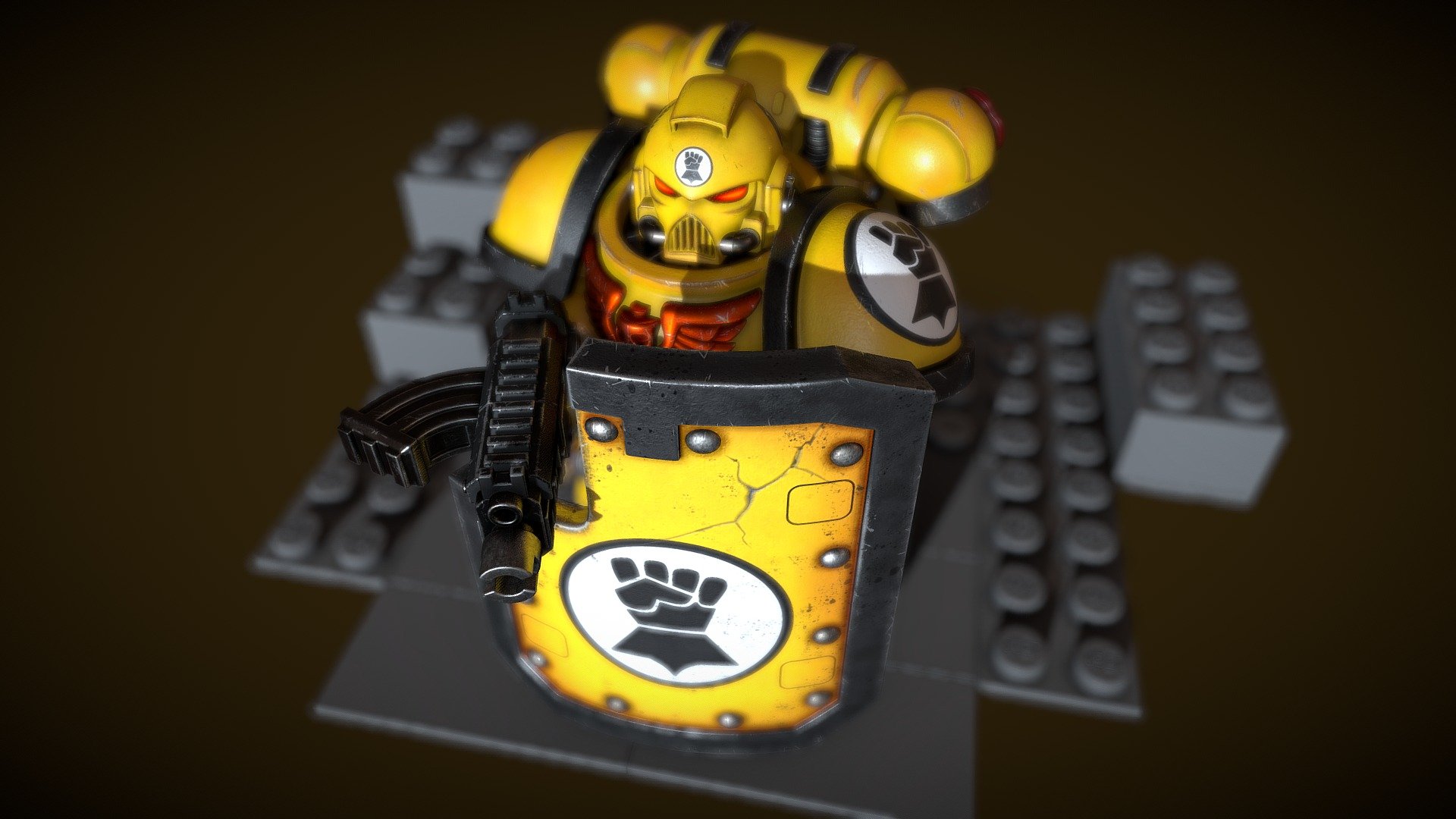 Spacemarine W40k "Imperial Fist" Lego_Style - 3D model by giobiancoFB ...