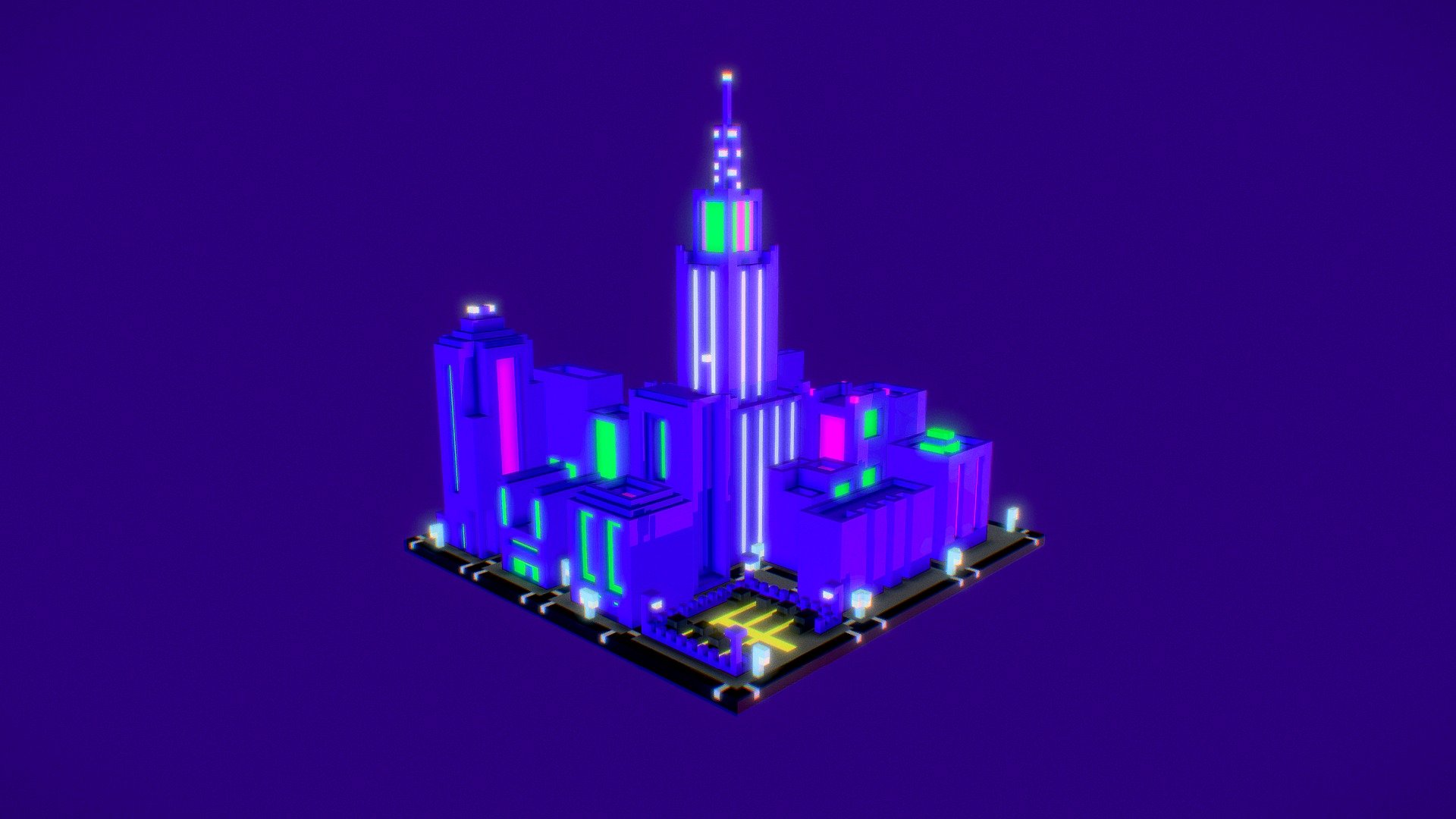 Neon City - Download Free 3D model by Besk.art [2f08d4f] - Sketchfab
