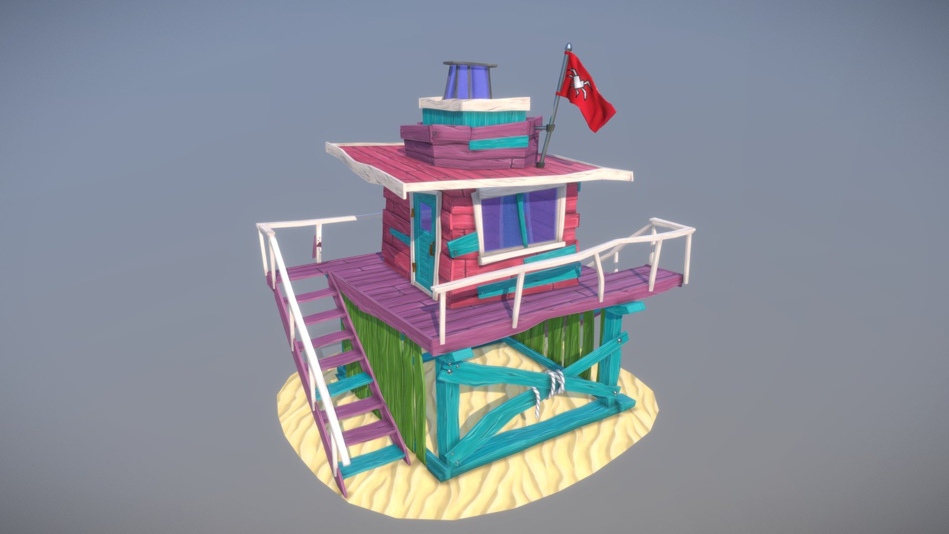 Yet another one lifeguard tower - Download Free 3D model by Sololopenko ...