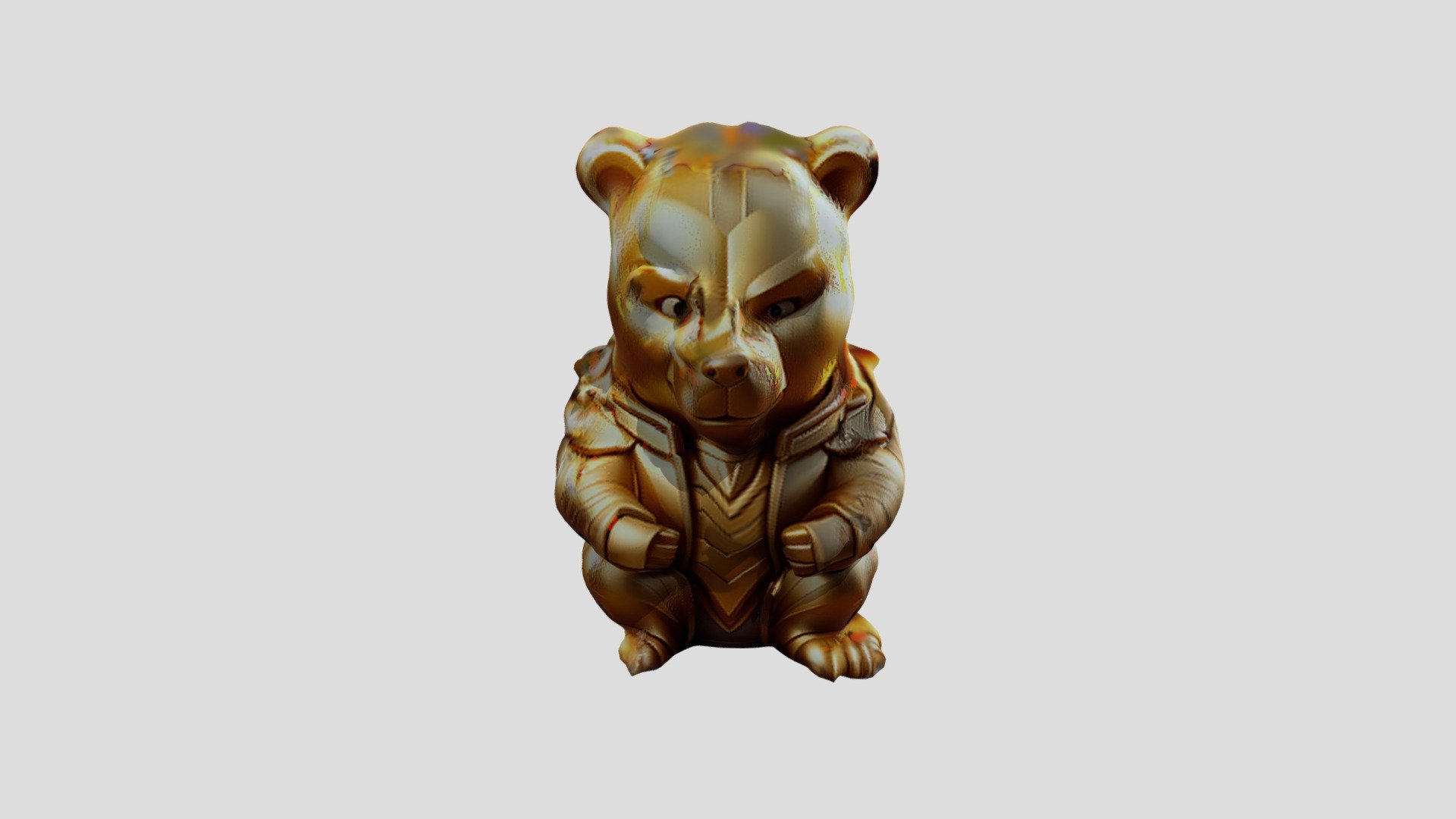 Golden Bear Statue A golden bear statue with - Download Free 3D model by klrxyz [2f1856a ...