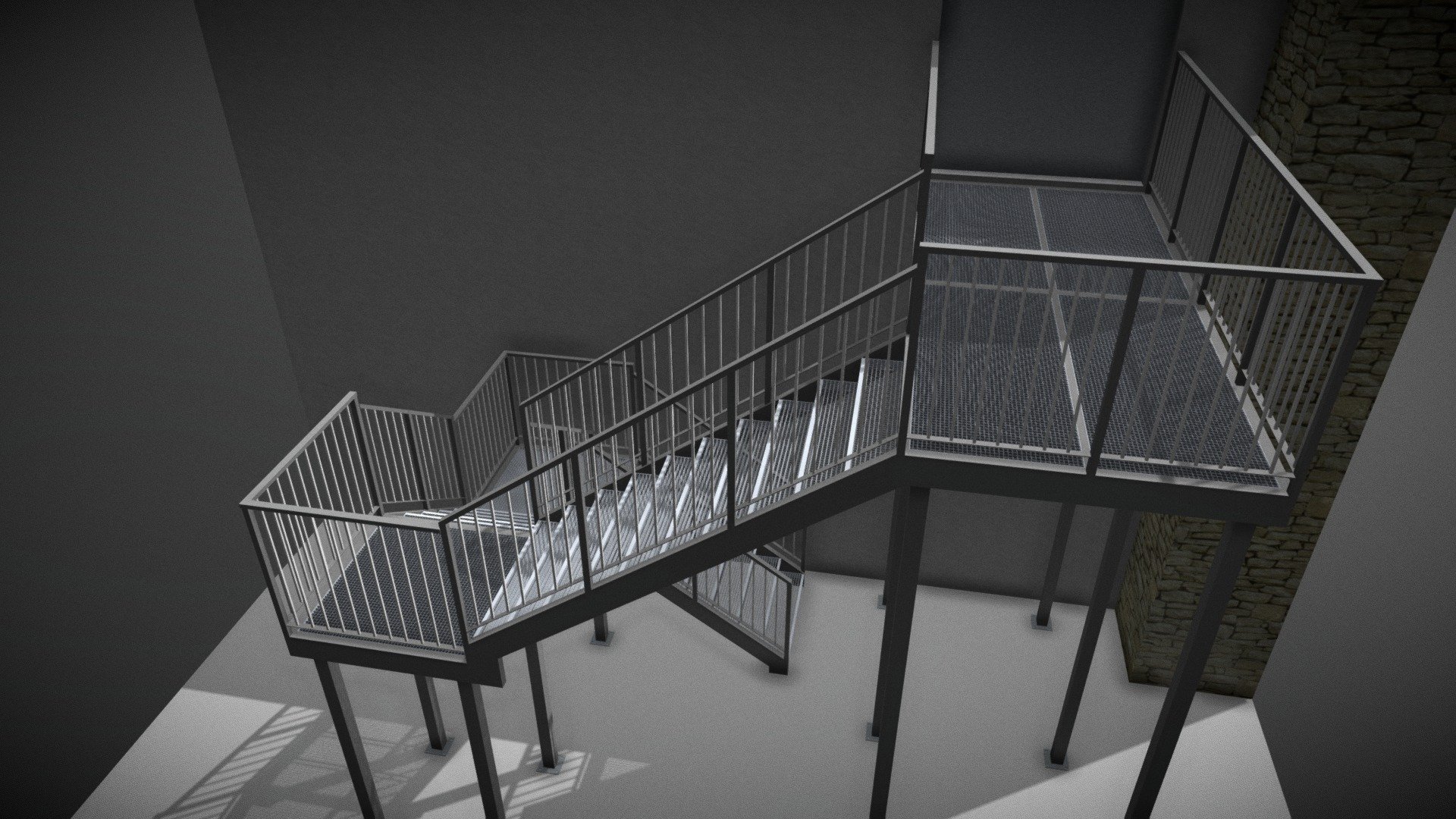 Fire Escape Stairs H=4500mm v.7 - 3D model by Tony.Kornelutchios ...