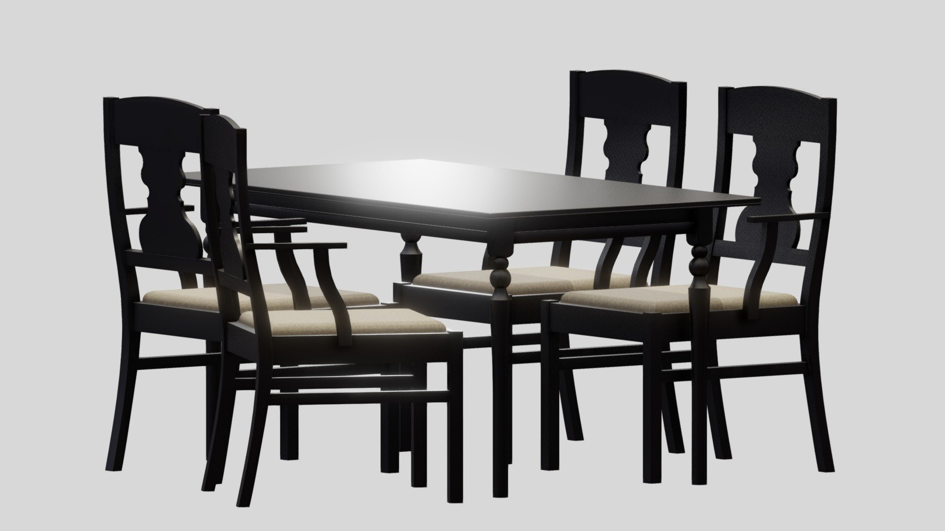 Dining Table and Chairs Pack - 3D model by s3z3r5 [2f1e302] - Sketchfab