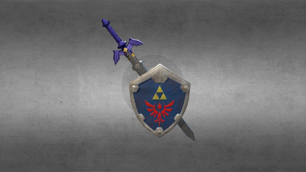 Legend of Zelda: Link's Sword and Shield - 3D model by JorgeMoura ...