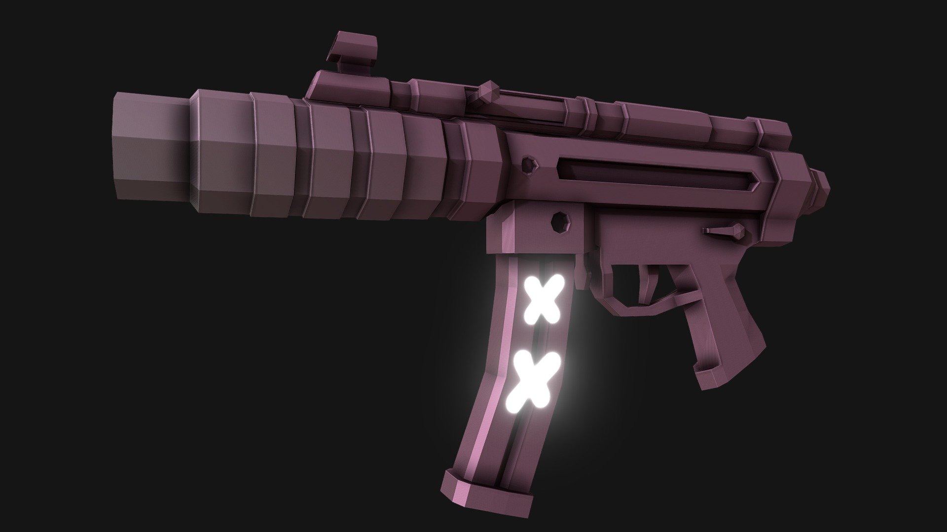Pink Submachine Gun (Low Poly) - 3D model by Likonisa (@eDU6tjT5IDwTntq ...