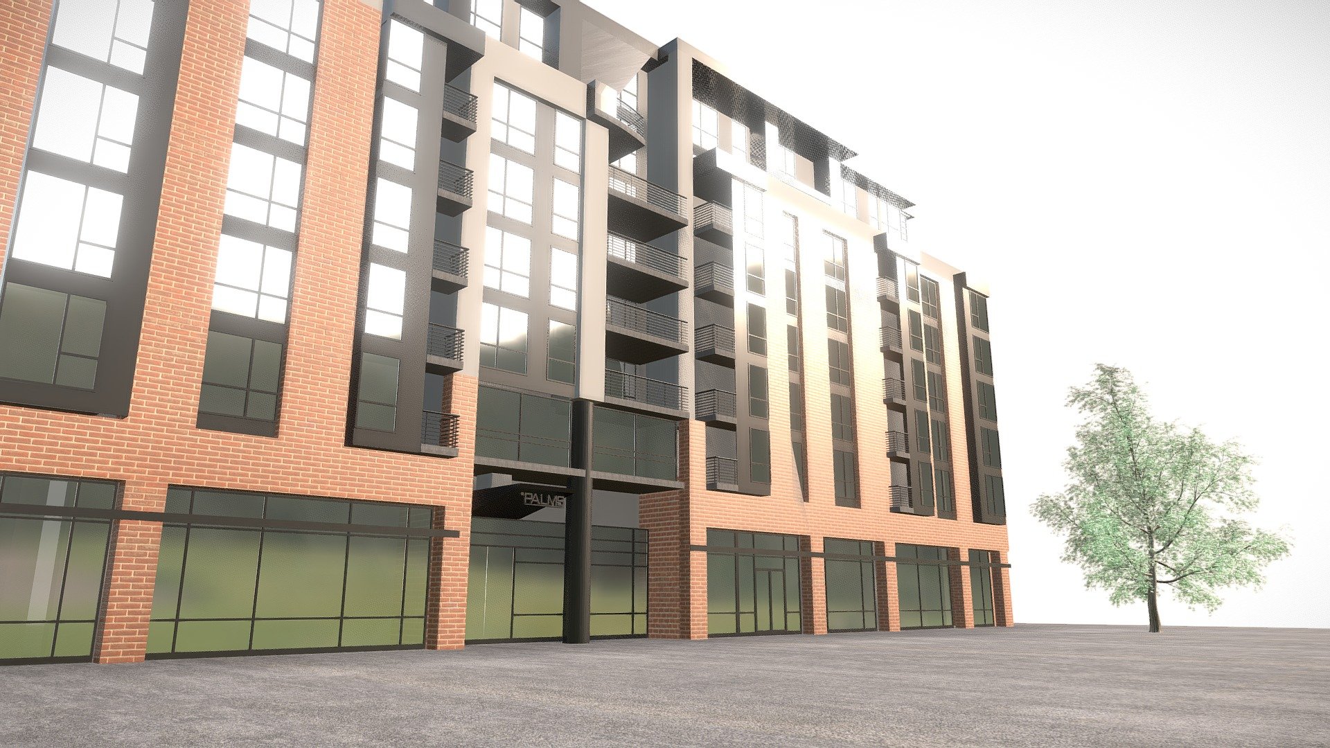 Building with a tree - 3D model by Steef& (@stepanste) [2f380b1 ...