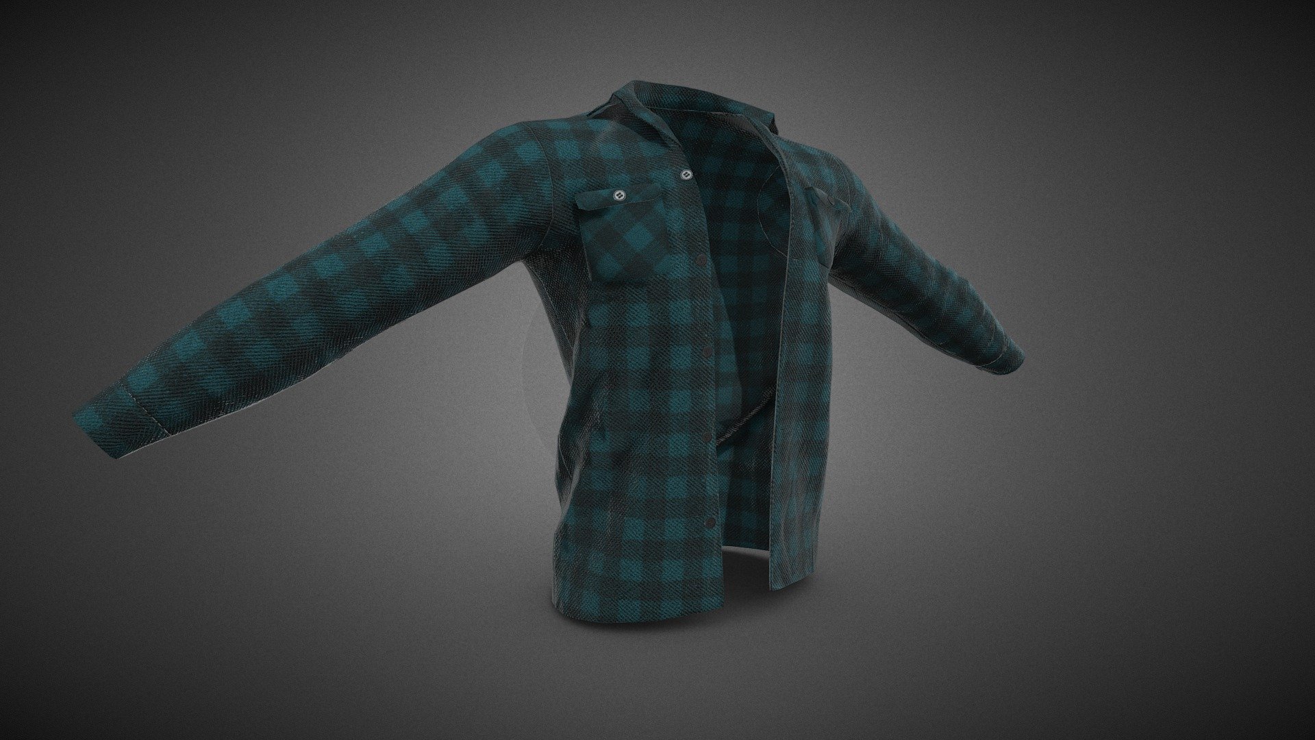 Cyan Flannel Shirt - Buy Royalty Free 3D model by CG StudioX (@CG ...