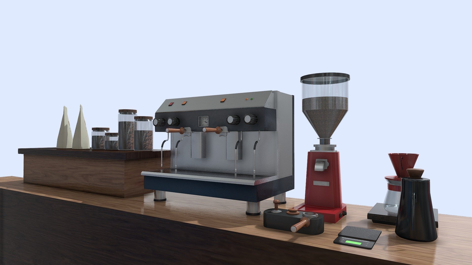 Barista Bar Espresso Machine set - 3D model by cuankiproduction [2f3e964] - Sketchfab