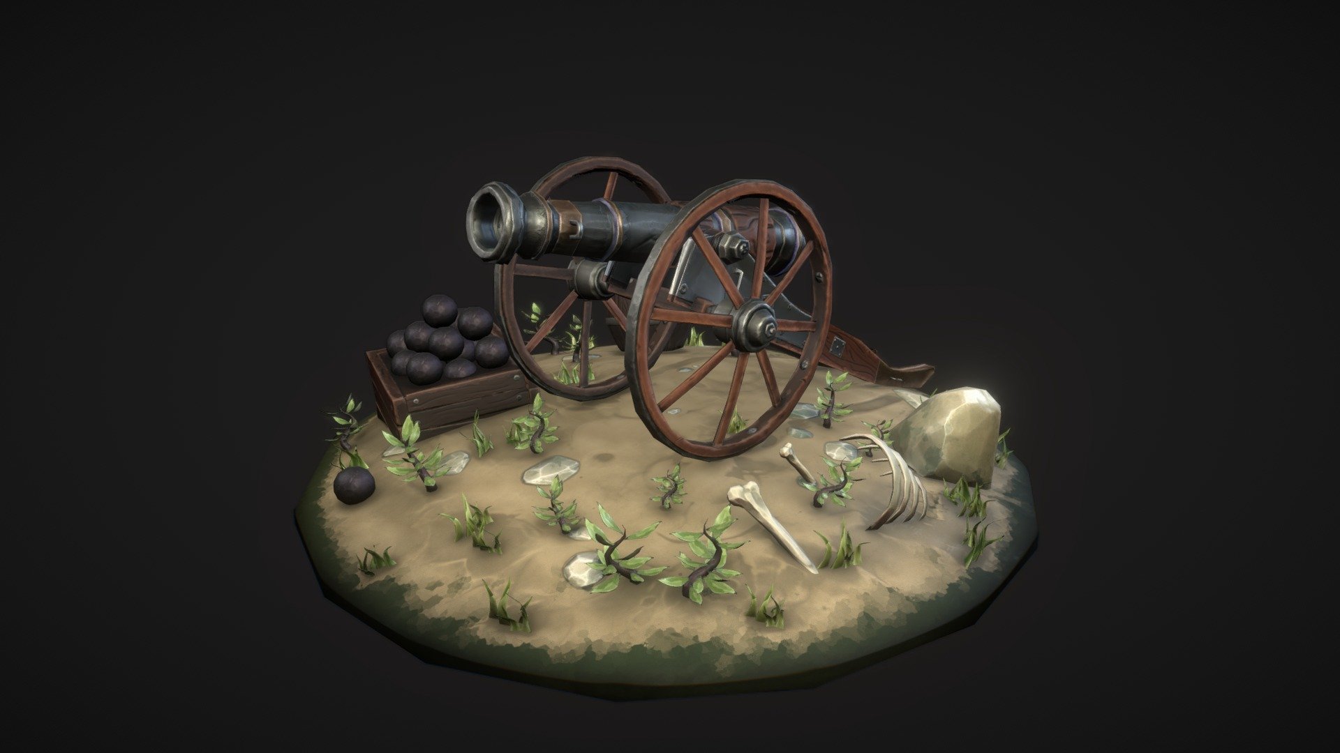 [School Project] Stylized Artillery Cannon - 3D model by Eleonore Wentz ...