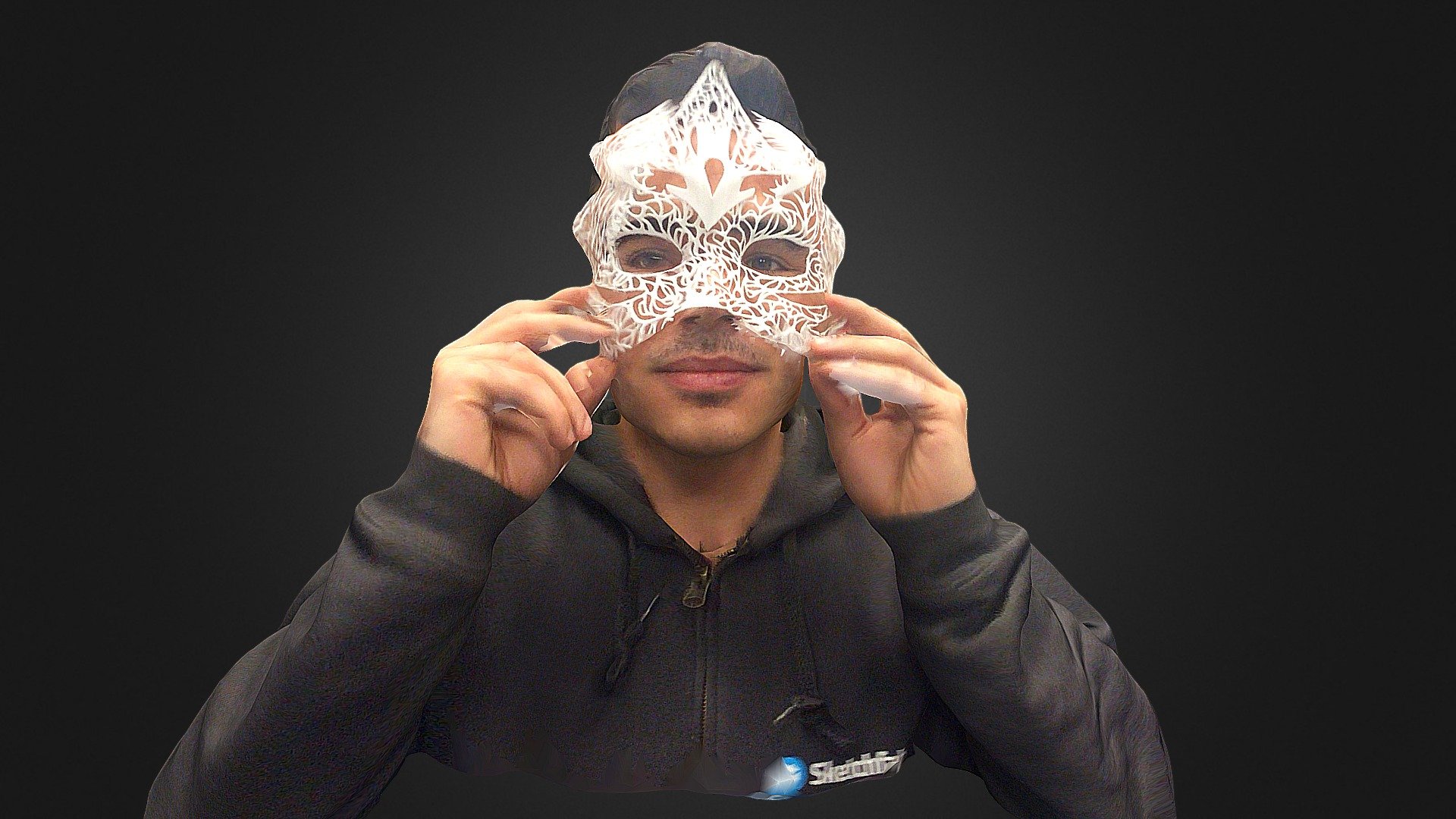 Corentin with his Lumecluster mask - 3D model by 3D selfie (@3dselfie ...