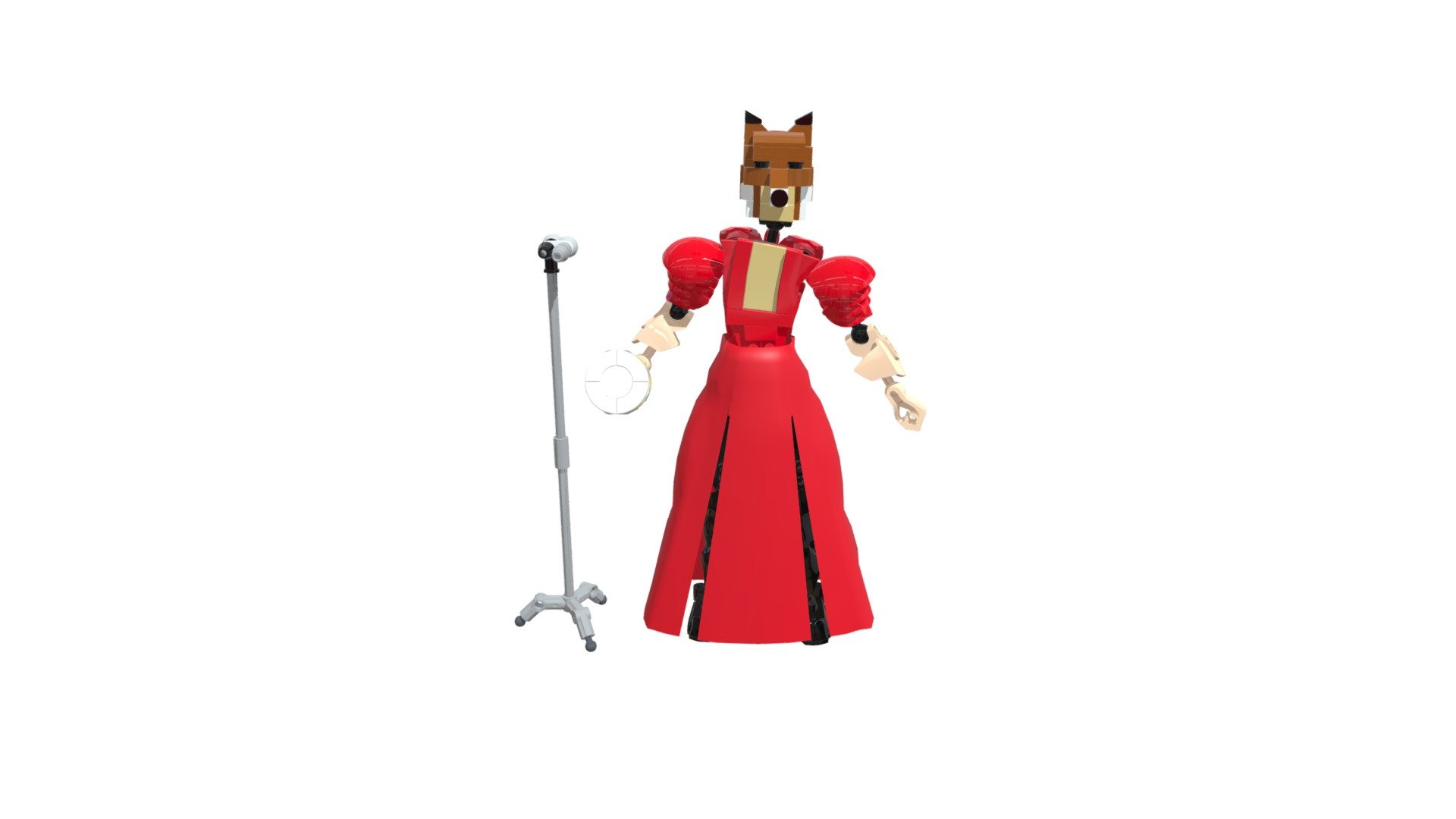 Buildable Fox Head - 3D model by musicalbrick [2f53a8b] - Sketchfab