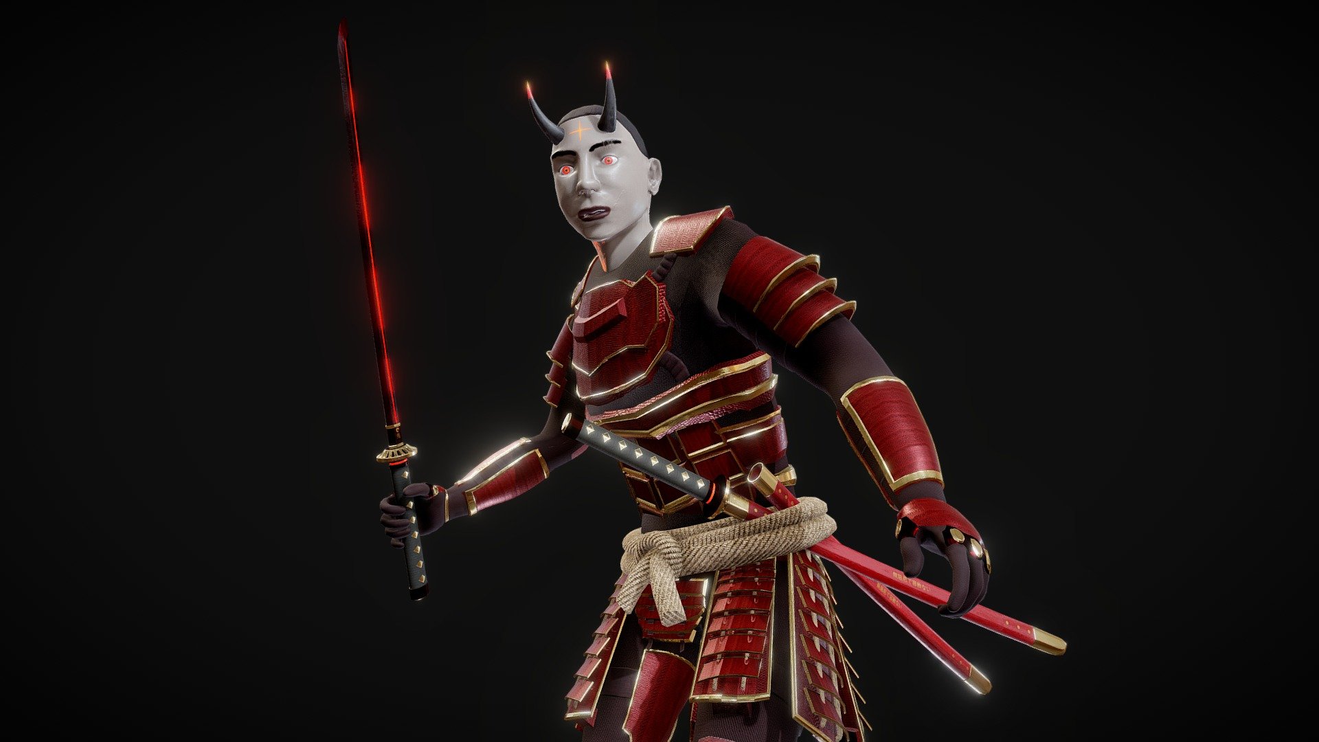 Oni Ronin - Rigged & Animated - 3D model by Daron (@DaronTan) [2f561f7 ...
