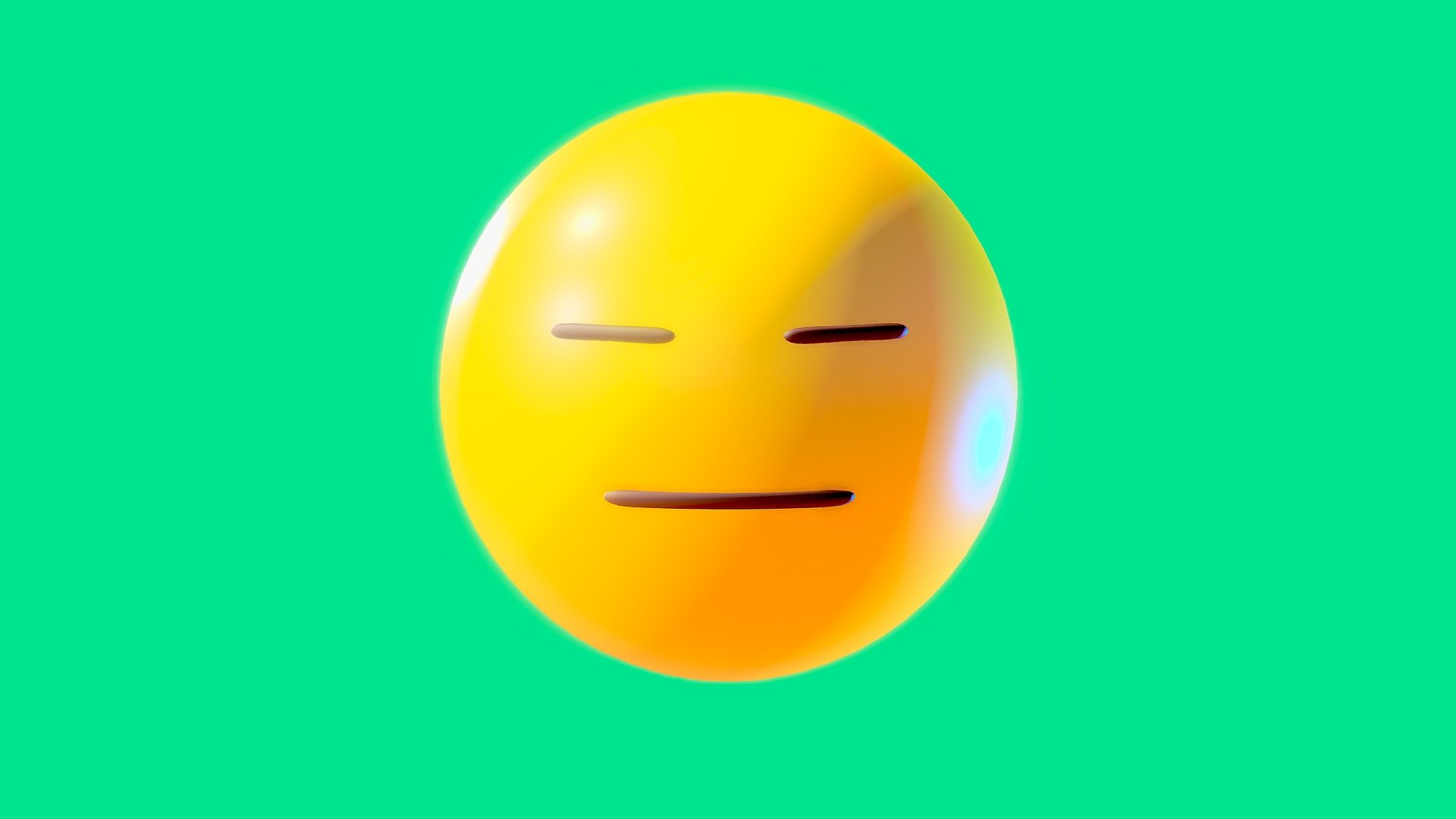 Expressionless Face Emoticon Emoji or Smiley - Buy Royalty Free 3D ...