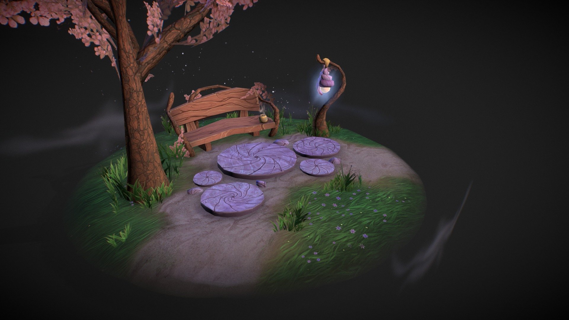 Pearlhaze Village - Bench Diorama 🪑🌸 - 3D model by xurrc [2f5daa1 ...