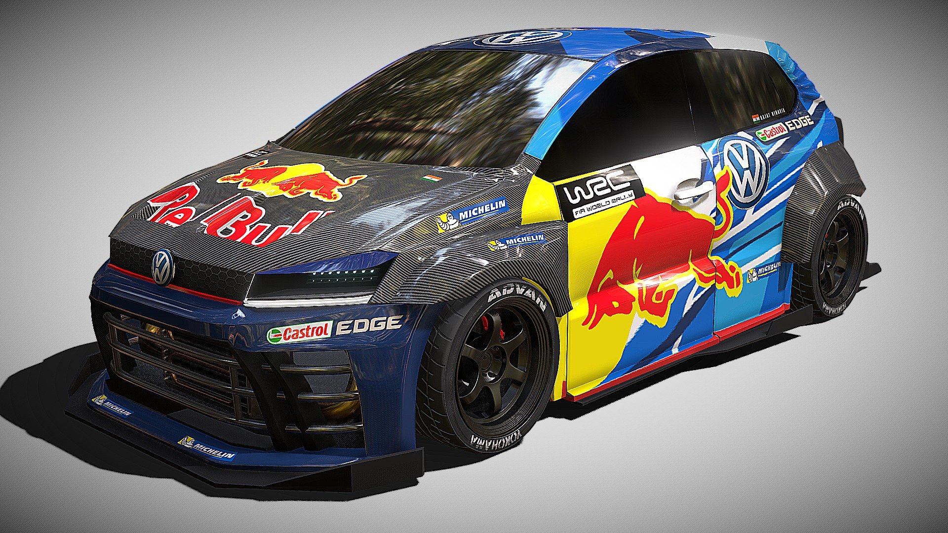 Wolkswagen Polo Redbull Tuned Buy Royalty Free 3d Model By