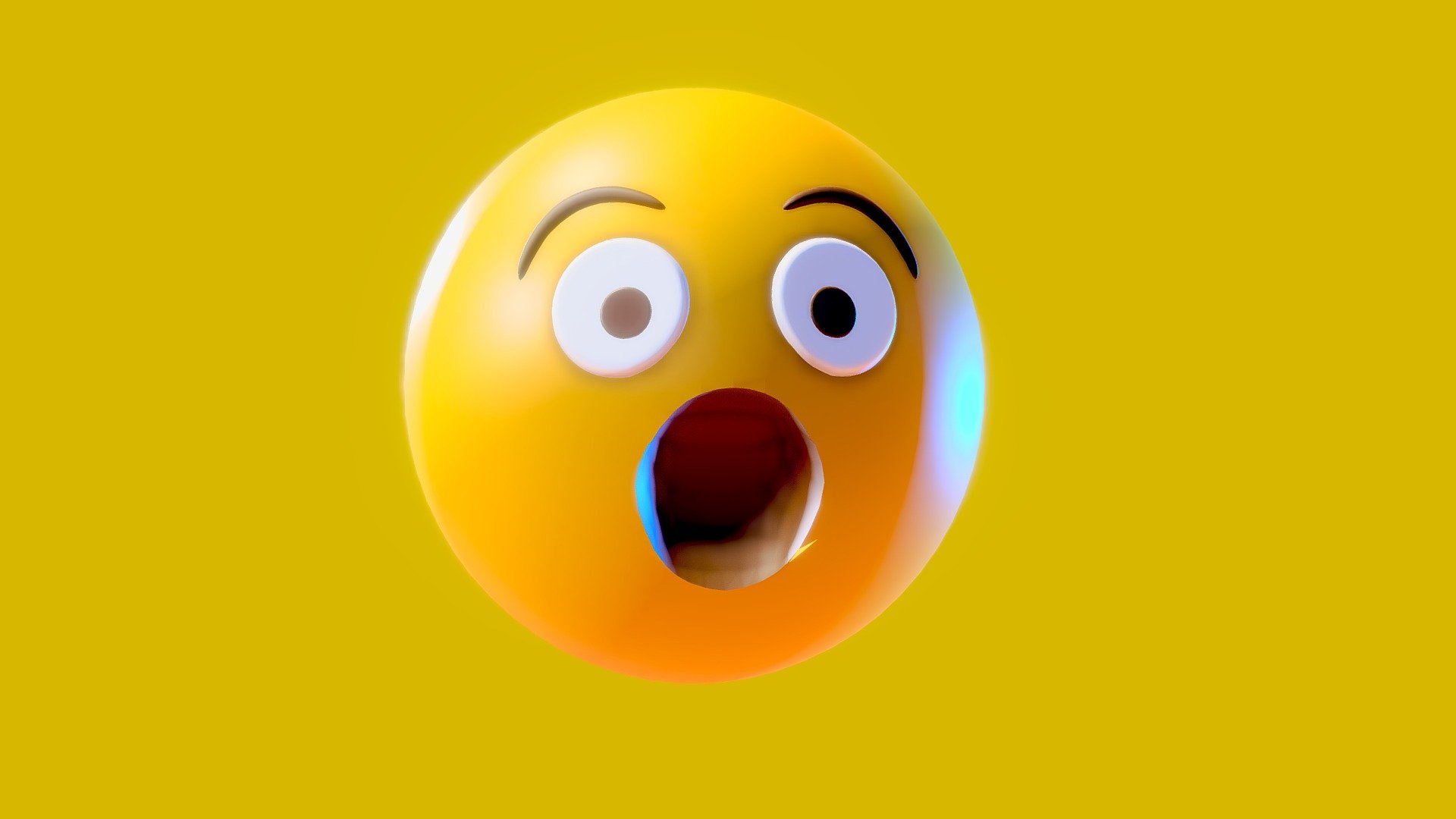 Suprised or Amazed Yellow Ball Emoji or Smiley - Buy Royalty Free 3D ...