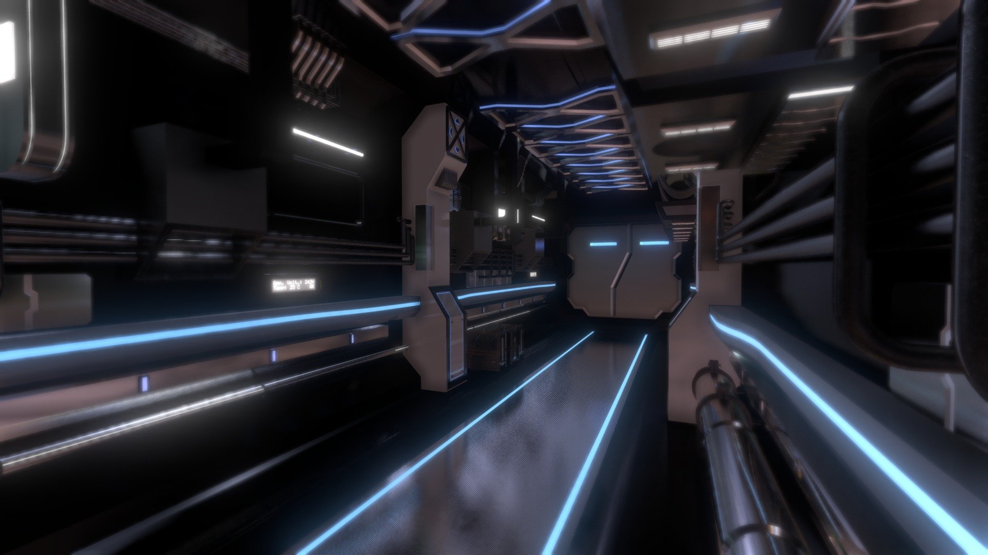 Sci-Fi Corridor - Download Free 3D model by 𝗻𝗲𝗻𝗸𝗲𝗮 (@nenkea) [2f664db] - Sketchfab