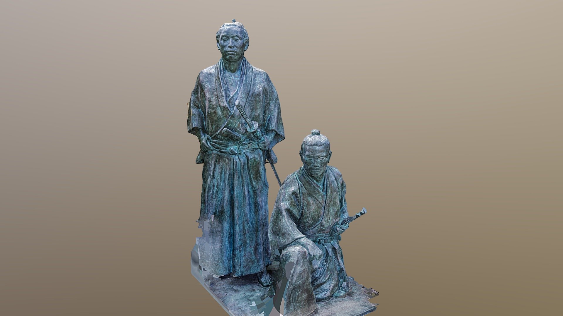 Bronze statue of samurai -photogrammetry scan - 3D model by Miguel ...