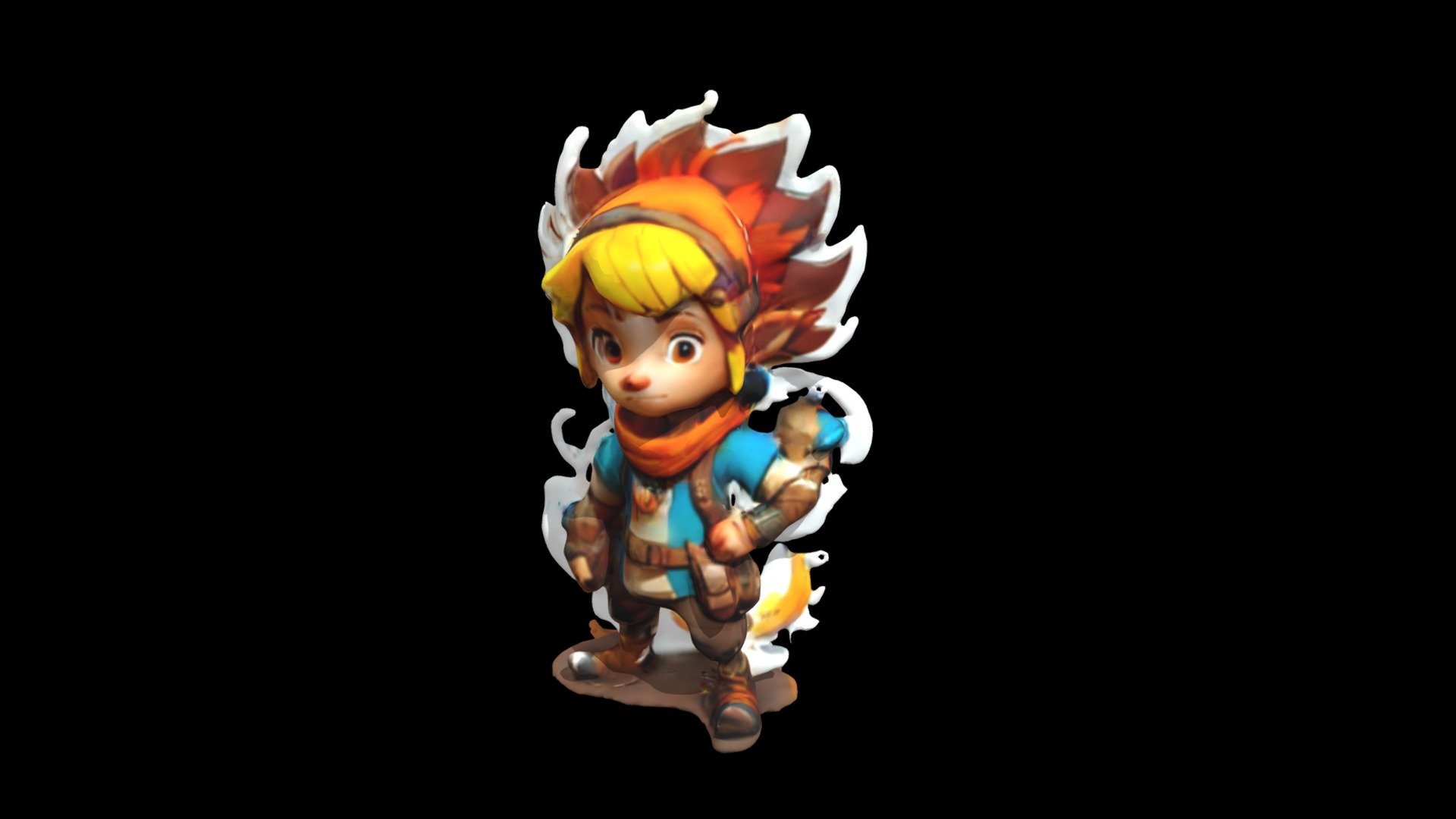 a cartoon character with a blue jacket and a - Download Free 3D model ...