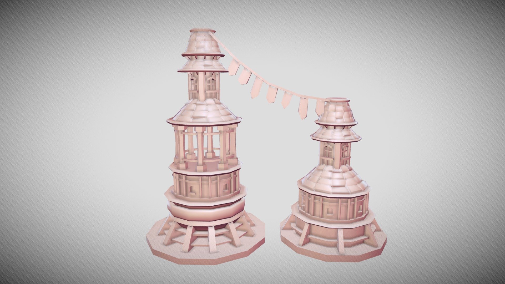 Polygon Towers - 3D model by tractioncontrolsystem [2f7dd96] - Sketchfab