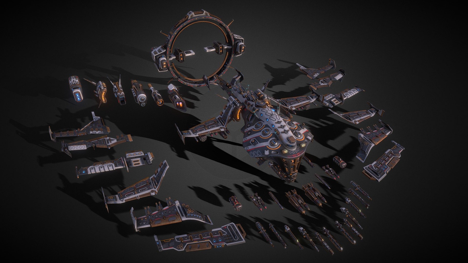 Spacecraft 05 Modular Pack - 3D model by Havolk [2f8239b] - Sketchfab