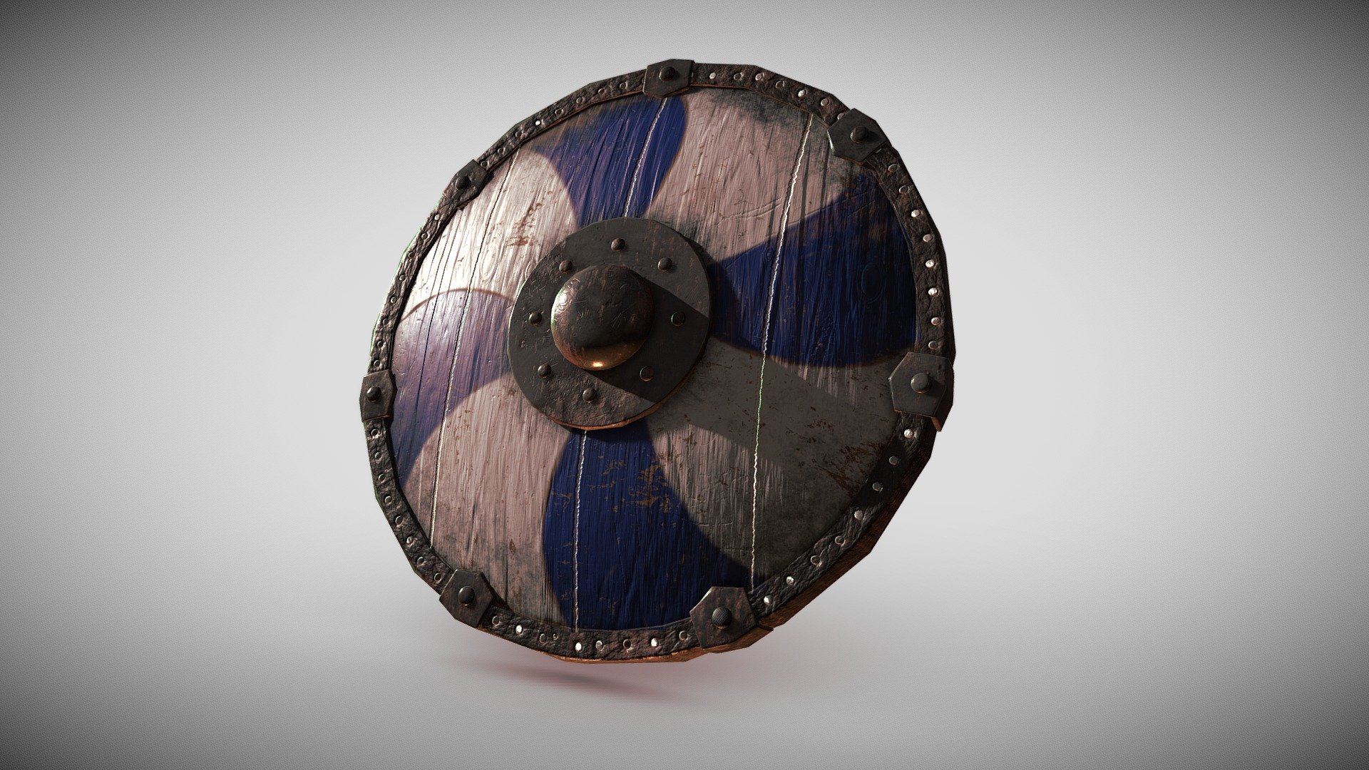 Blue White Shield - Download Free 3D model by The Vaudeville Horror ...