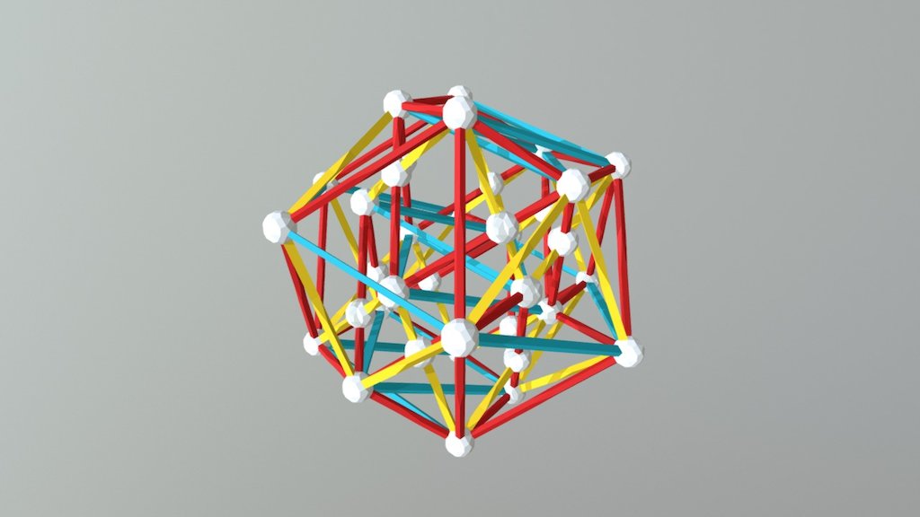 36 112 1 4D Hyperspace Cube - 3D model by Zometool [2f9dd05] - Sketchfab
