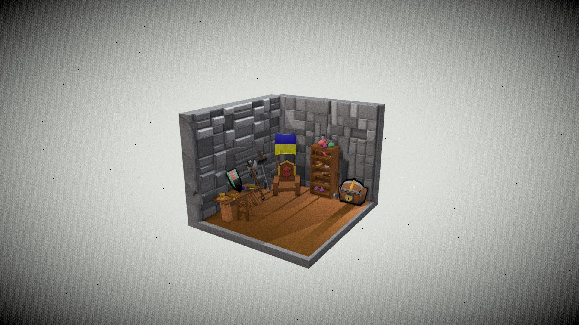 Guild hall diorama - 3D model by cboudreau [2fa1ce7] - Sketchfab