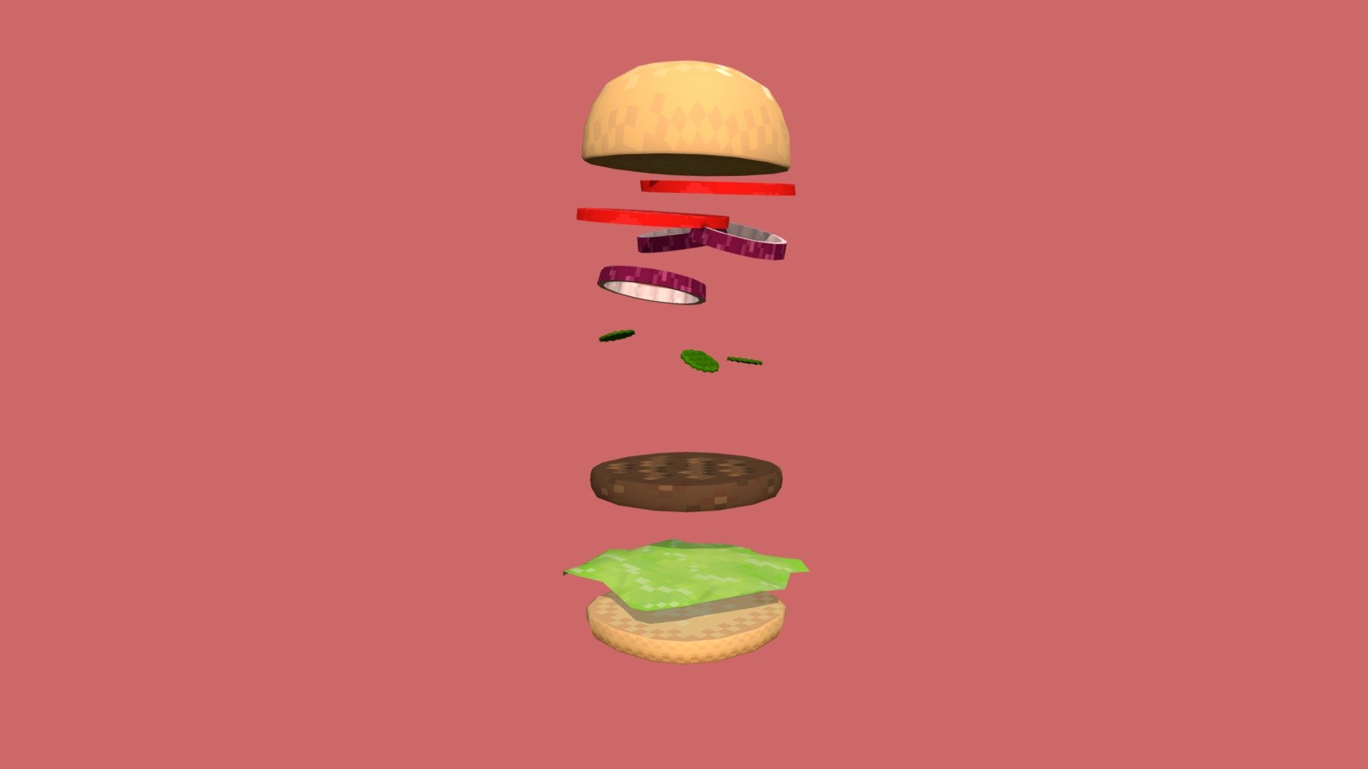 Sully's Pixel Challenge Submission-Pixel Burger - 3D model by Maria ...