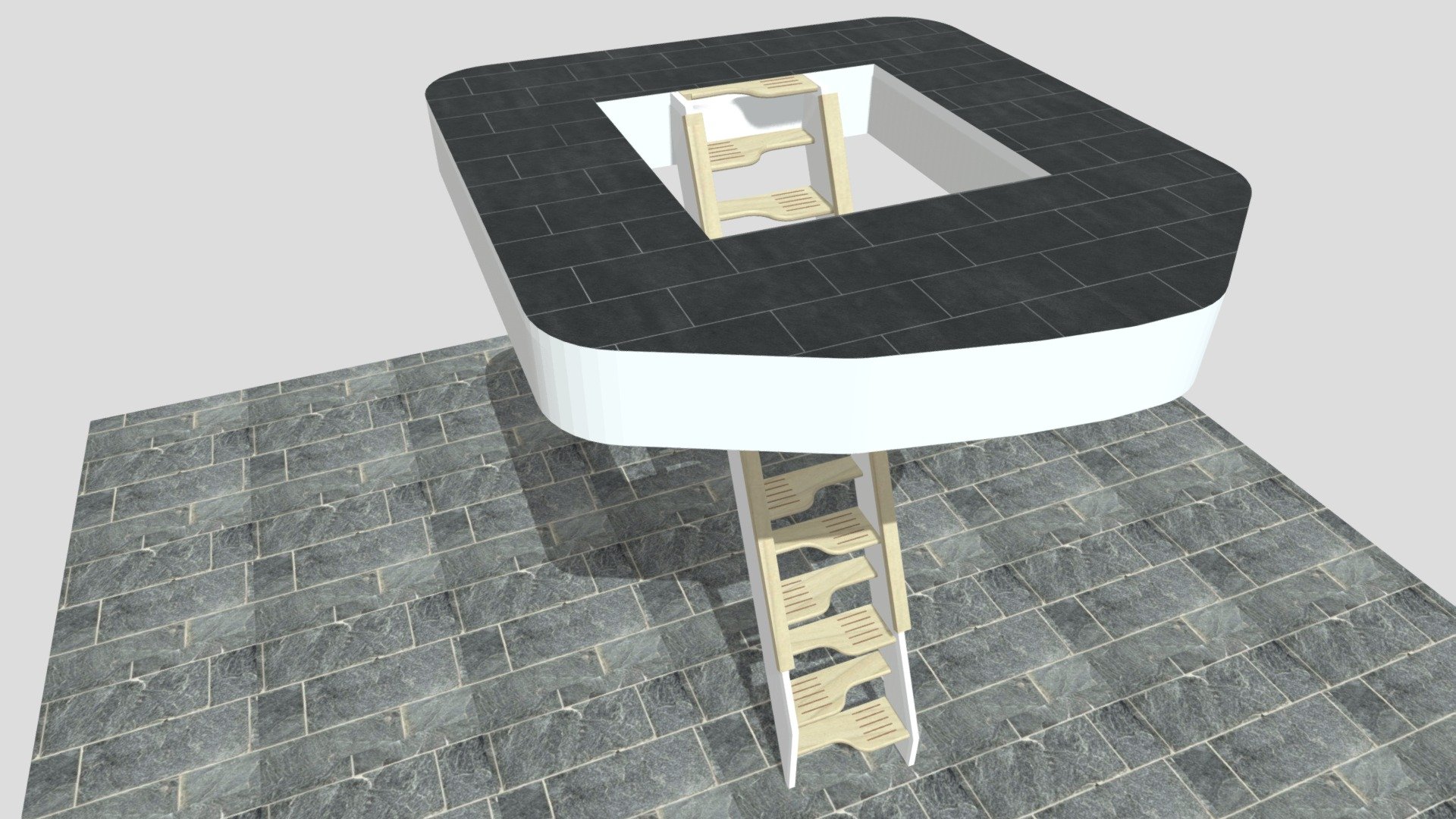 Magee alternating stair - 3D model by TopTreadStairways (@clydemartin ...