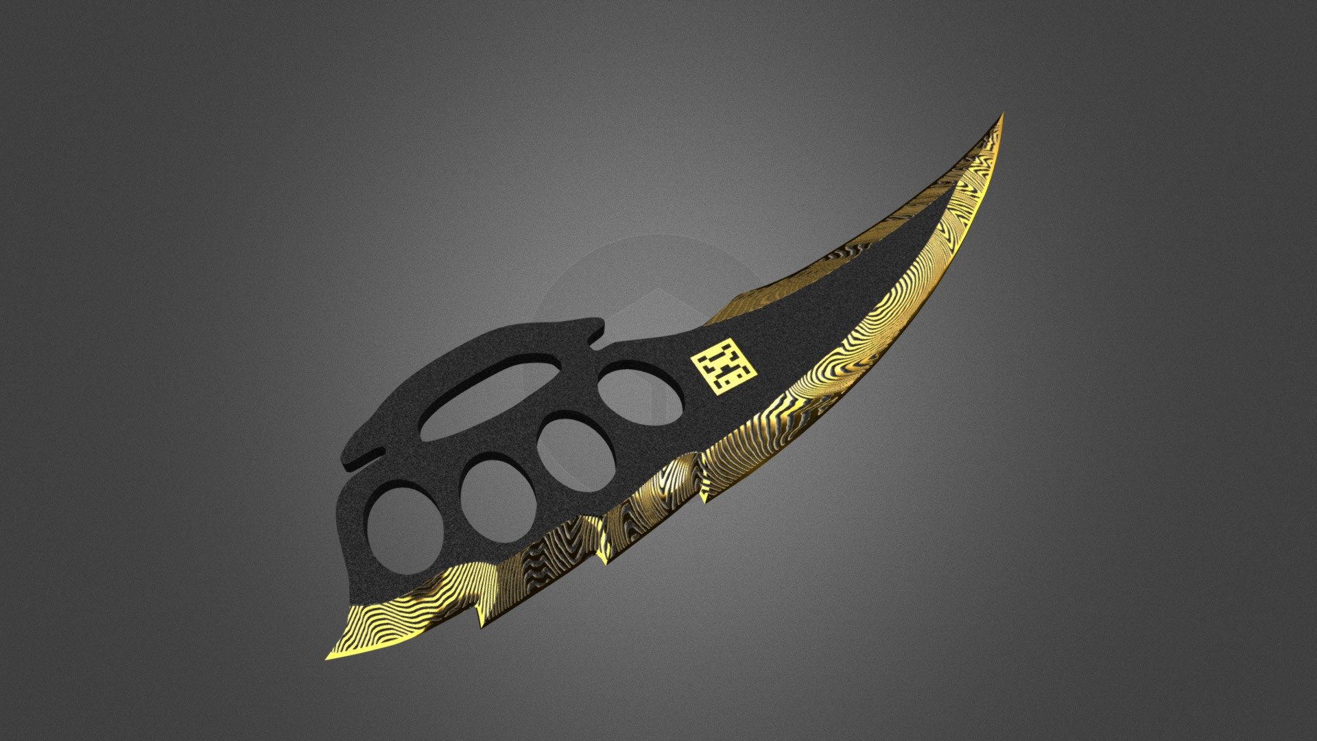 Damascus Knuckle Knife - 3D model by TheCheesman [2fb4894] - Sketchfab