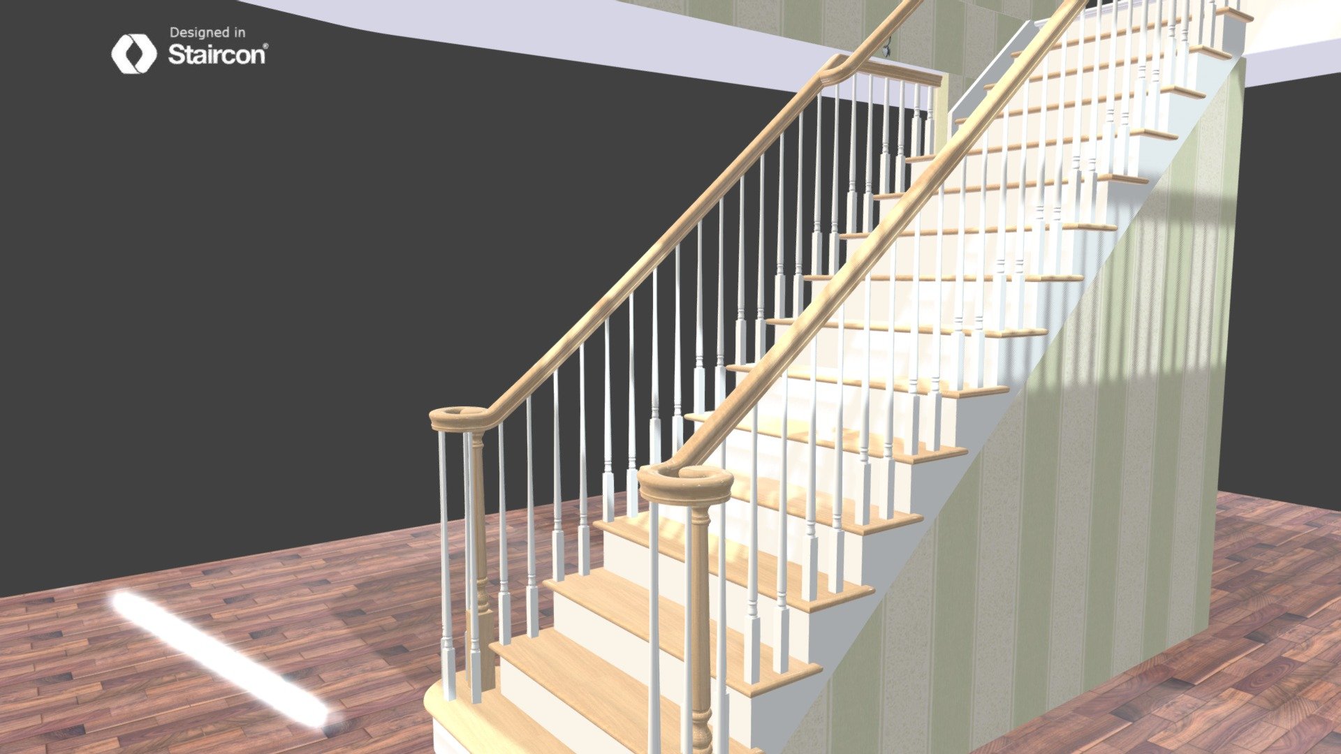Handrail Follow Wall And Ceiling - 3D model by 3D Software for Stair ...