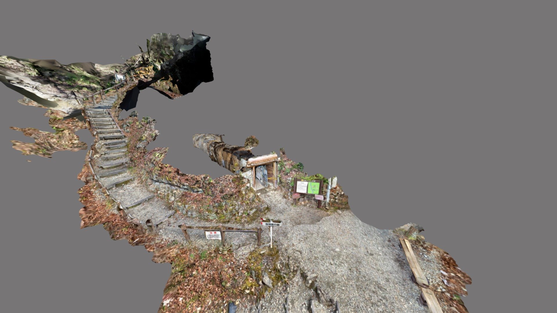 Aoki-mabu open-minning and mine shaft site - 3D model by MediaEngLab_KU ...