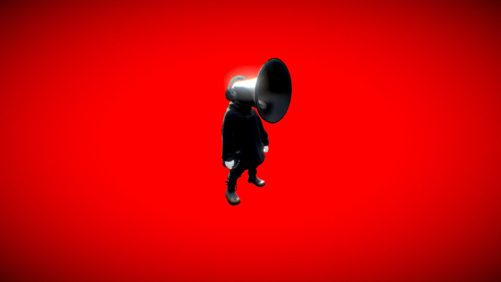 person with a megaphone head - 3D model by gaelperrin [2fbcb6b] - Sketchfab