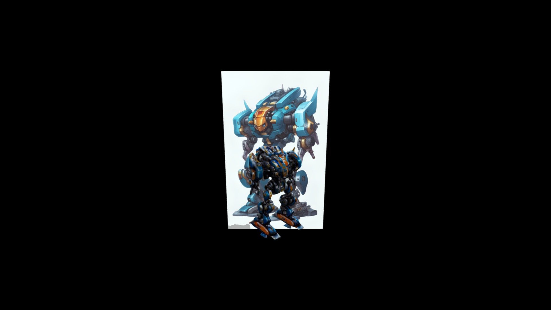 "Blue and Gold Robotic Creature" A robot with - Download Free 3D model ...