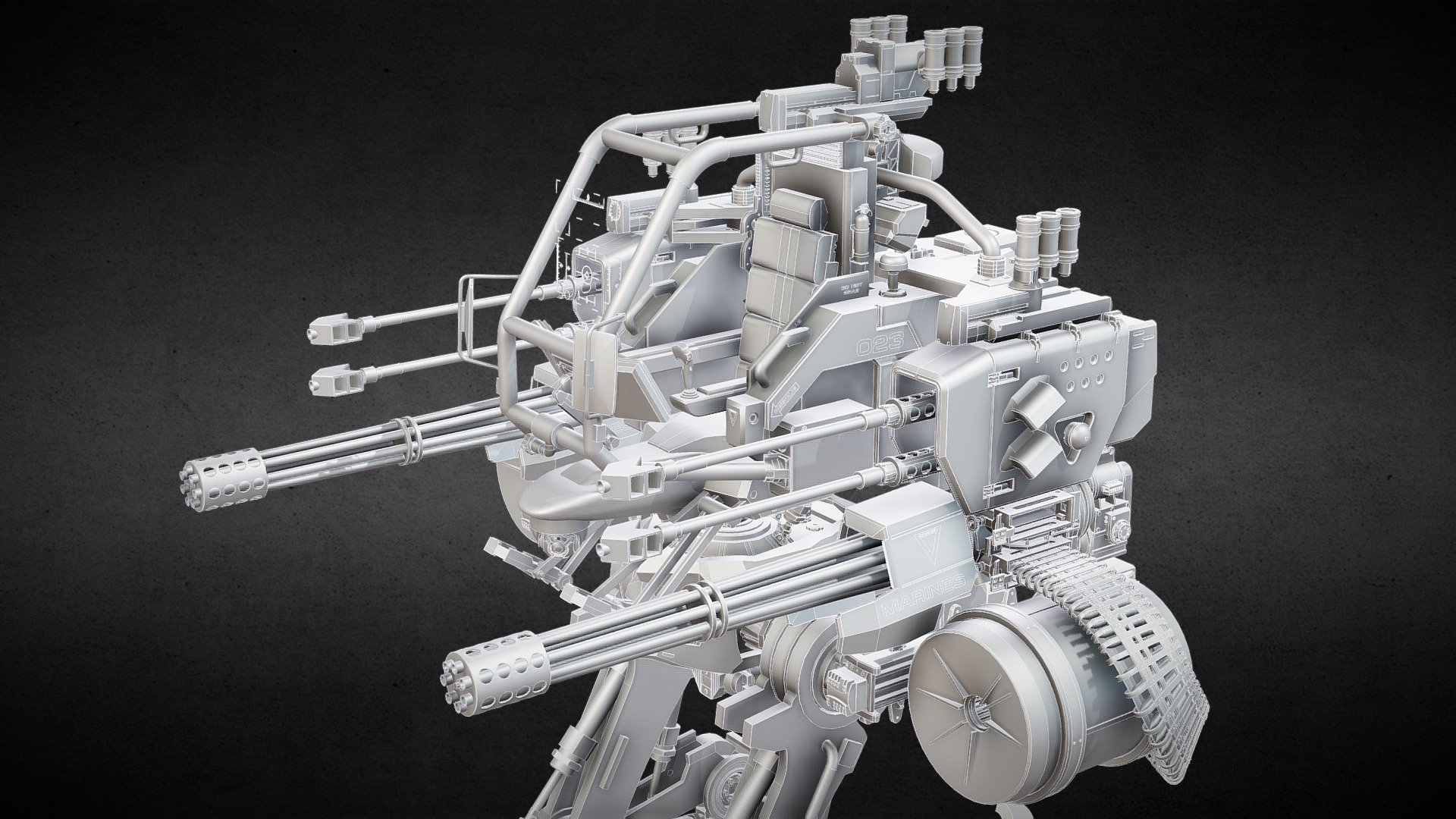 Bi-Pedal Heavy Weapons Platform Concept - 3D model by Oliver Apin ...