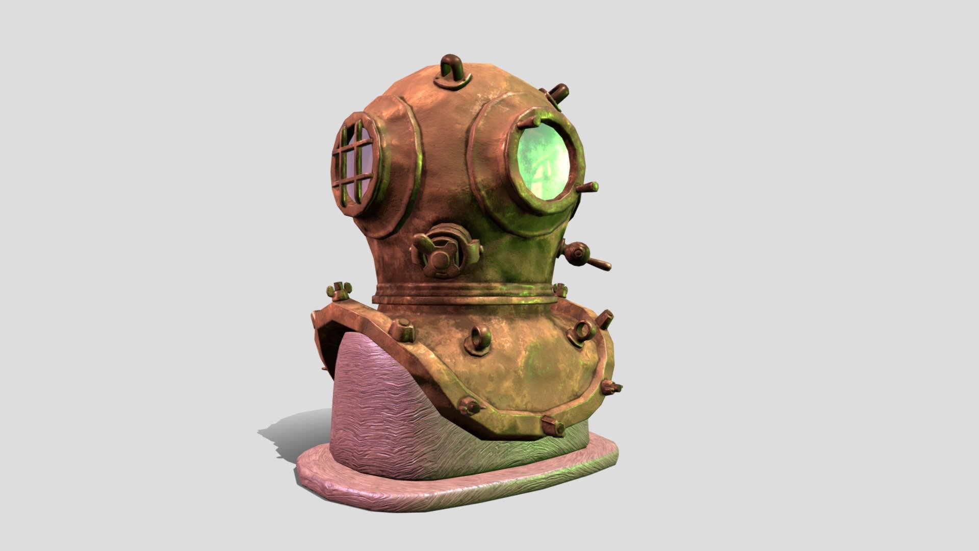 Diver Helmet ( Low Poly ) - 3D model by Three Dee Sculptor ...