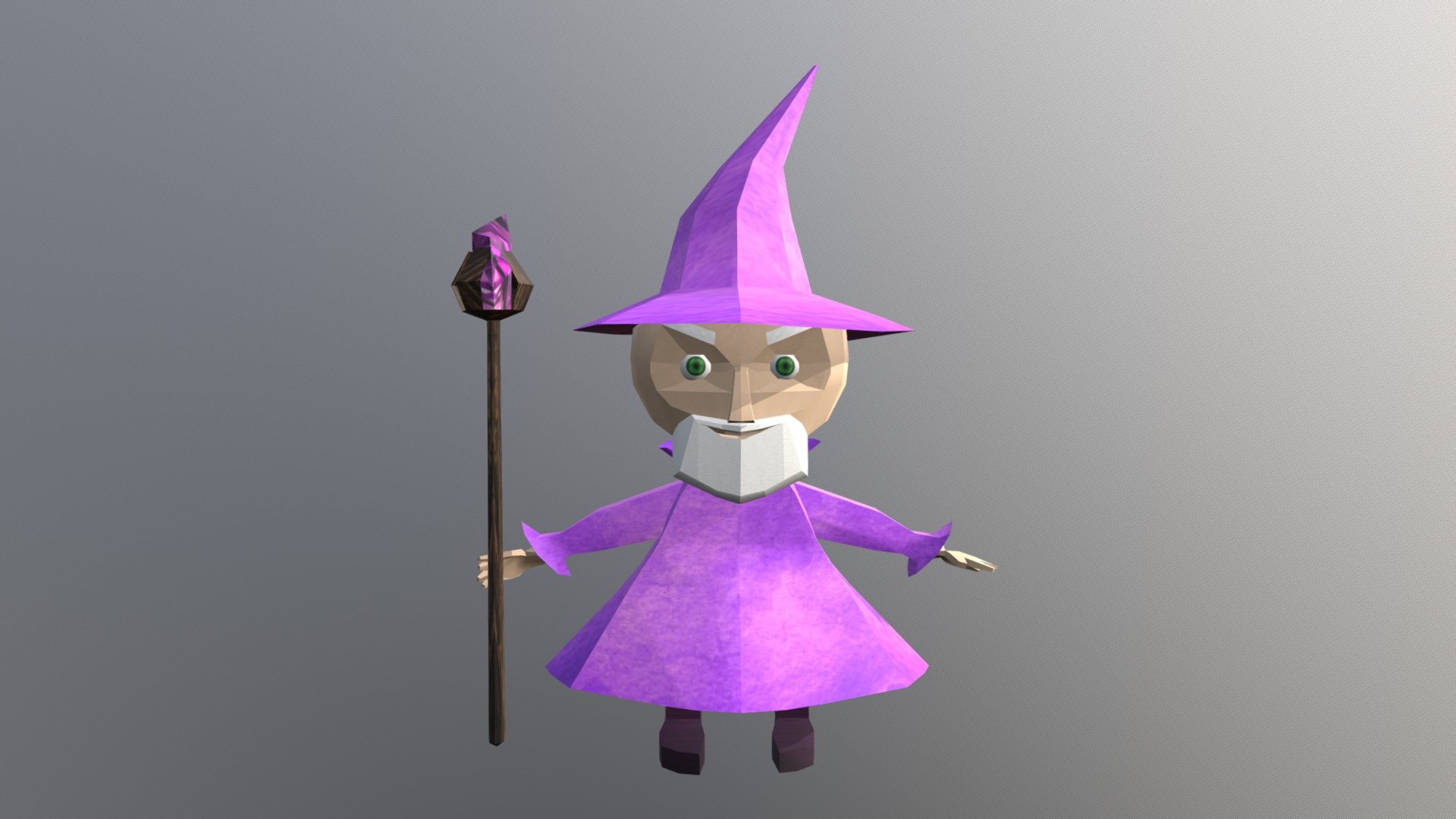 Wizard with Magic Staff - 3D model by Annika (@anskitt) [2fd0785 ...