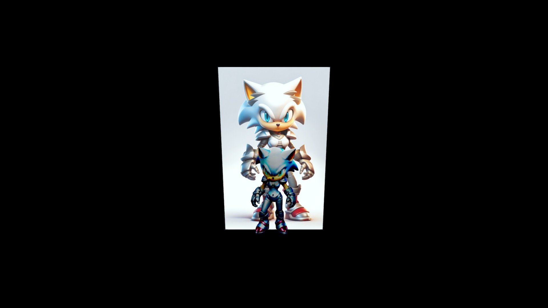 a cartoon character of a silver hedgehog This im - Download Free 3D ...