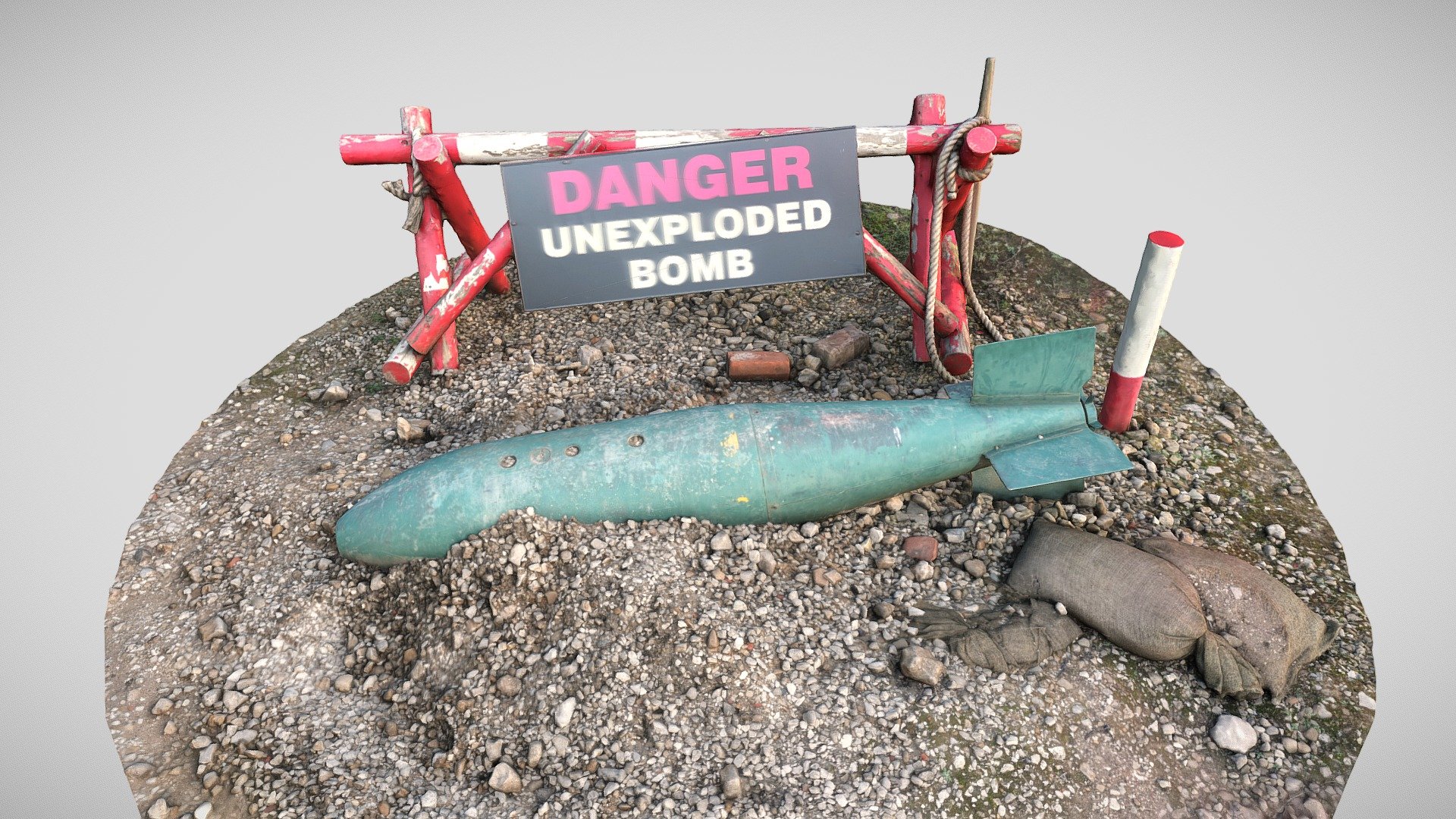 DANGER | Unexploded Bomb Scene - Buy Royalty Free 3D model by Nick ...