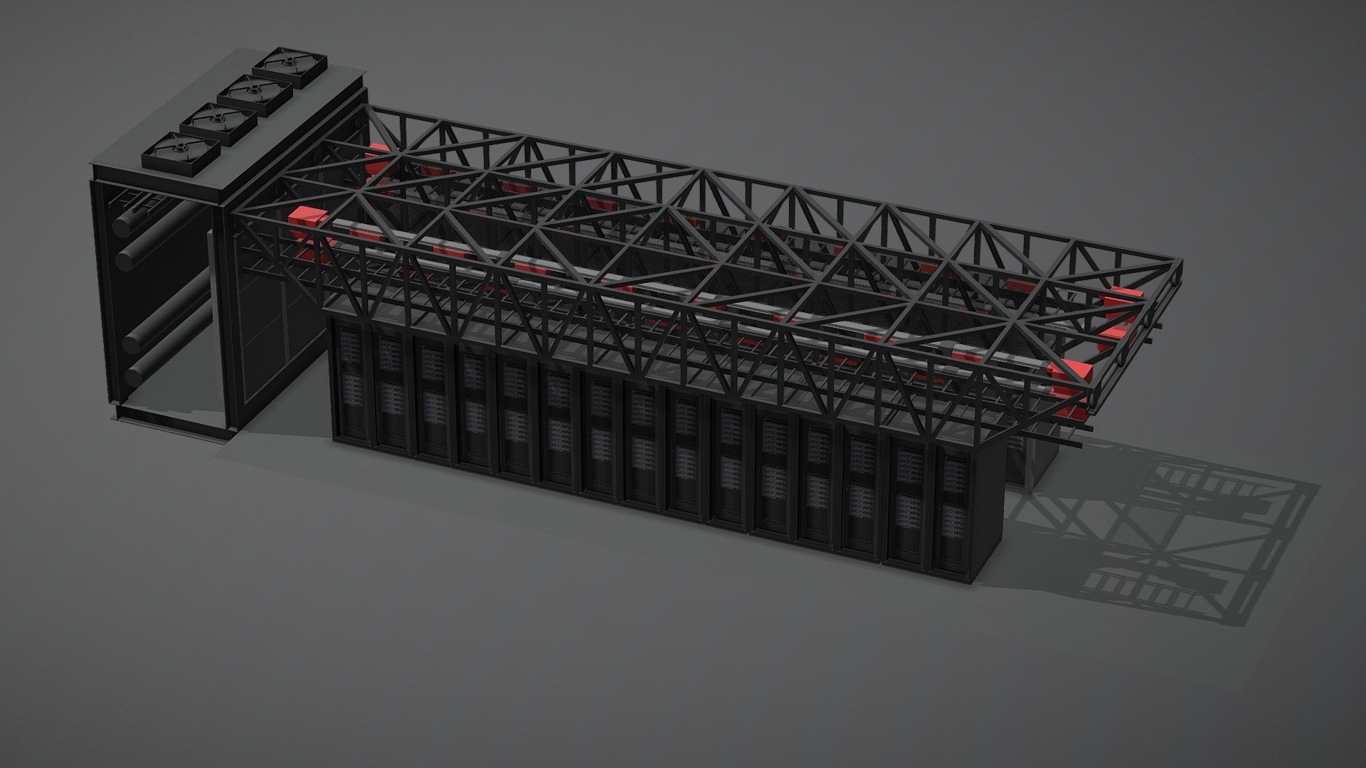 Hybrid Design Data Center - Cooling & IT Modules - 3D model by Vertiv ...