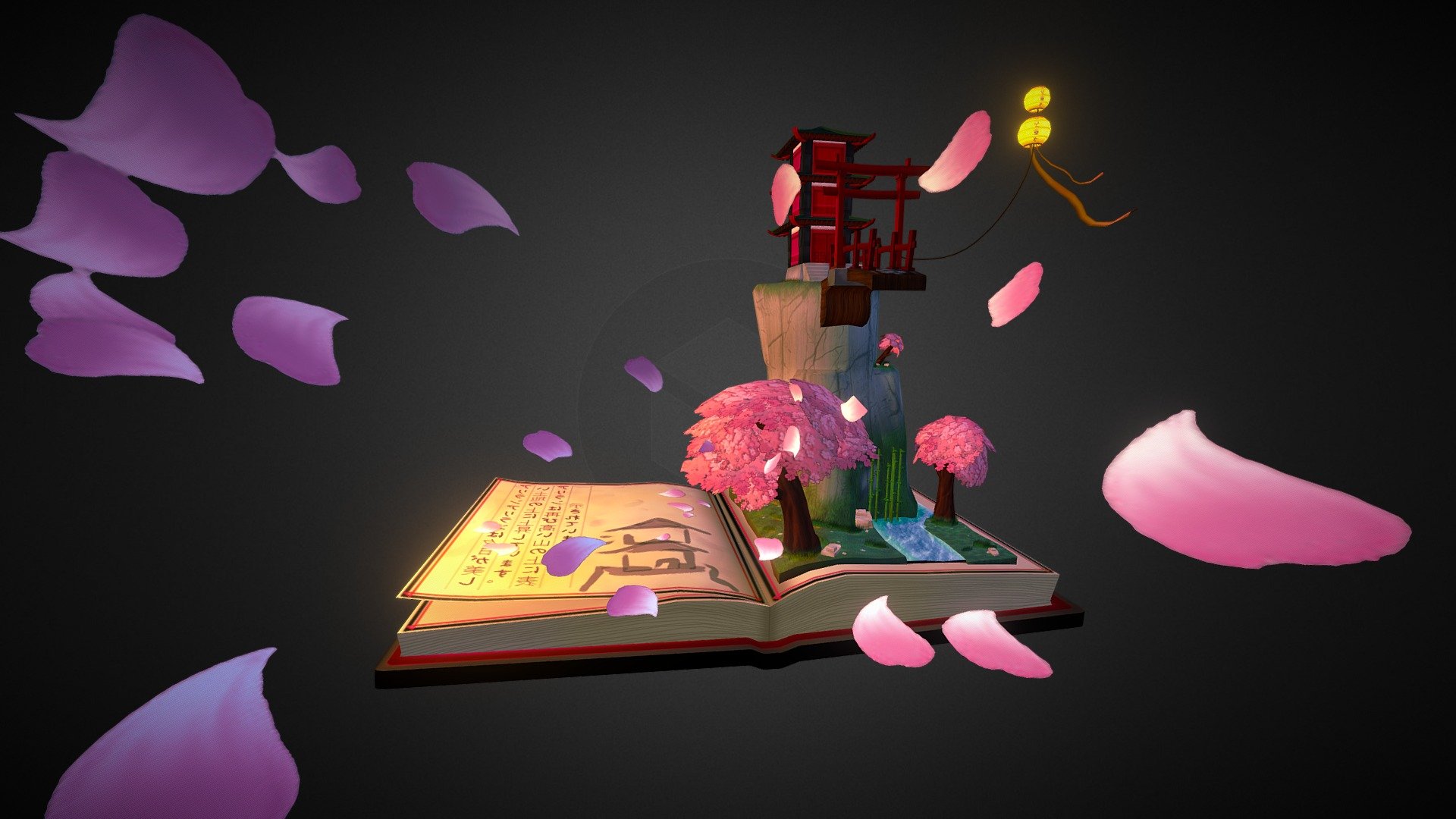 Japanese Environment Book - 3D model by sjette [2fe937f] - Sketchfab