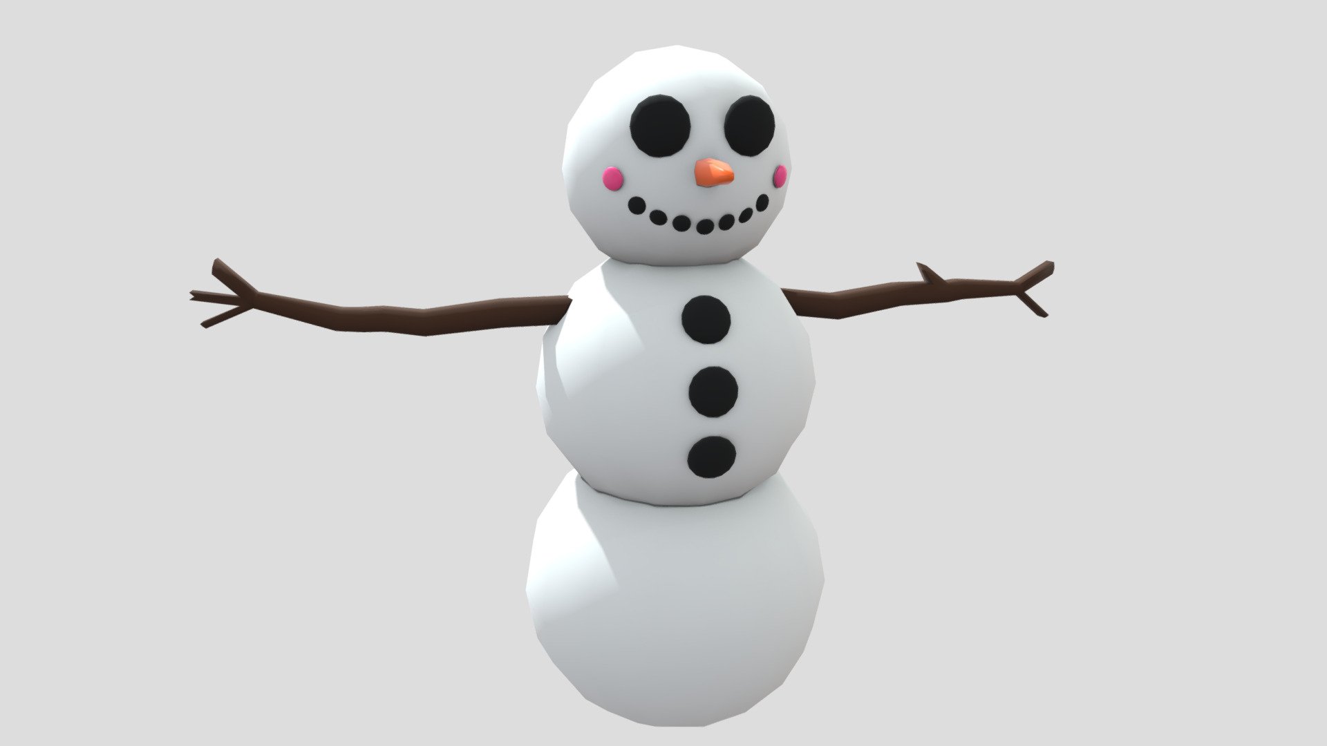 Happy Snowman - Download Free 3D model by BojackArt [2fed541] - Sketchfab