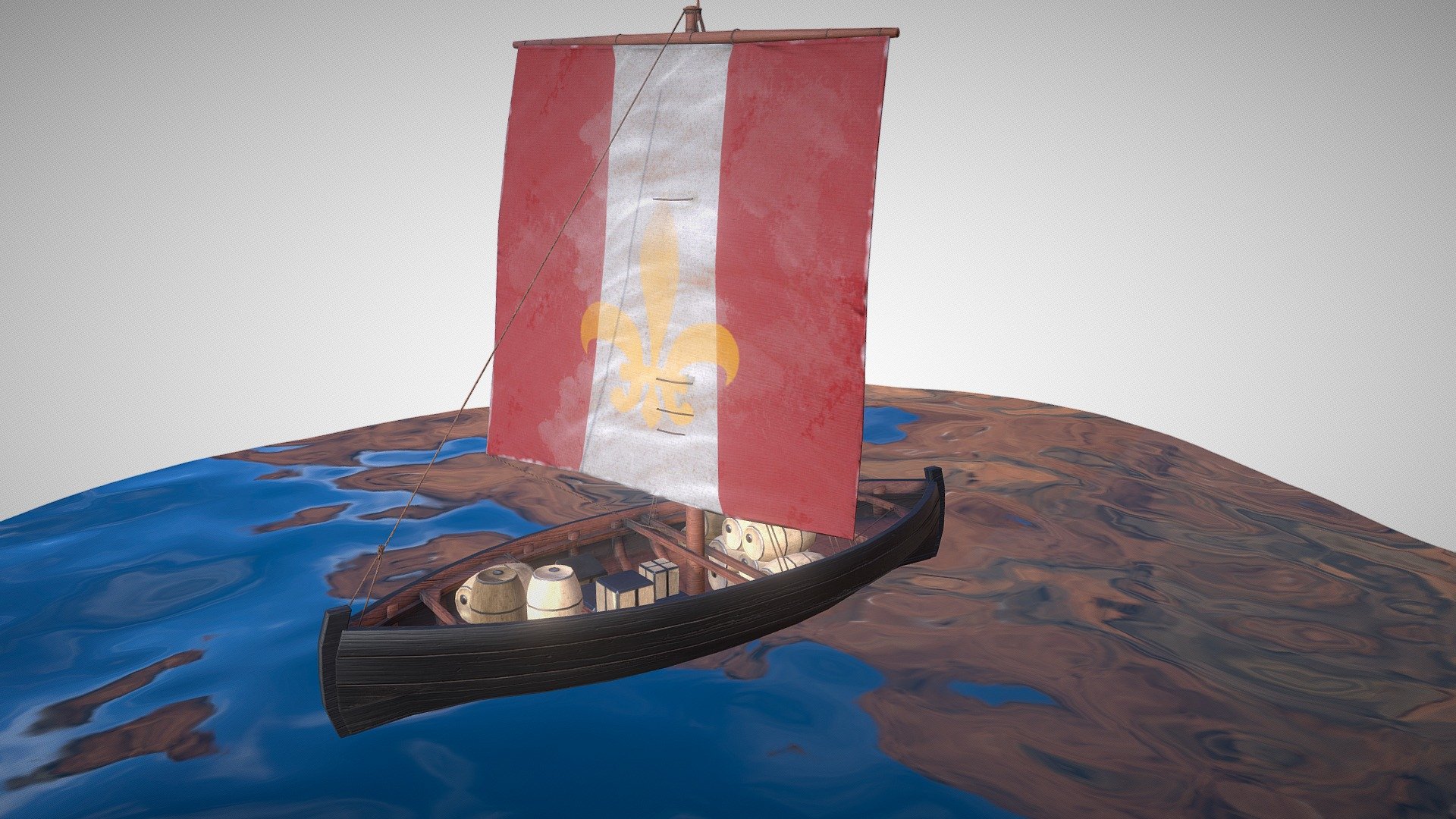 Knarr - Medieval Sailboat - Buy Royalty Free 3D model by insya [2ffad17 ...