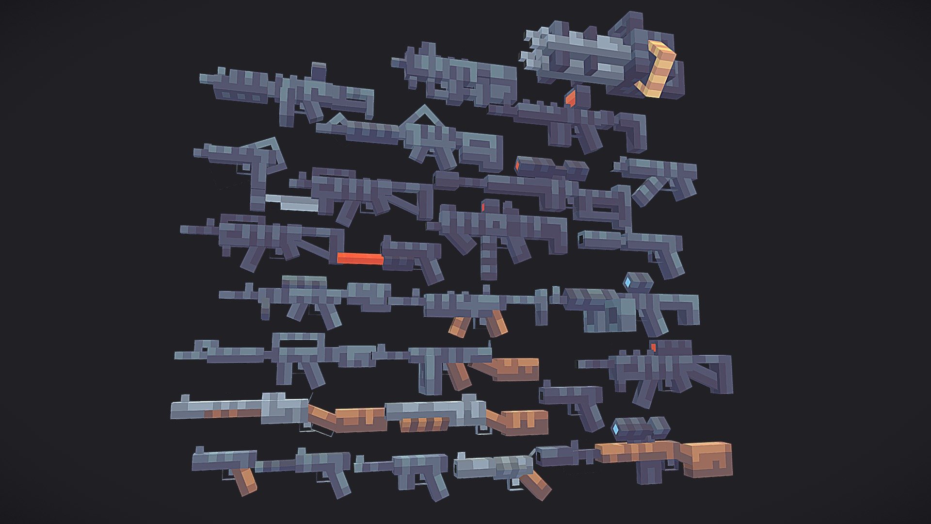 Guns pack - 3D model by belka (@belka3) [2ffb93f] - Sketchfab