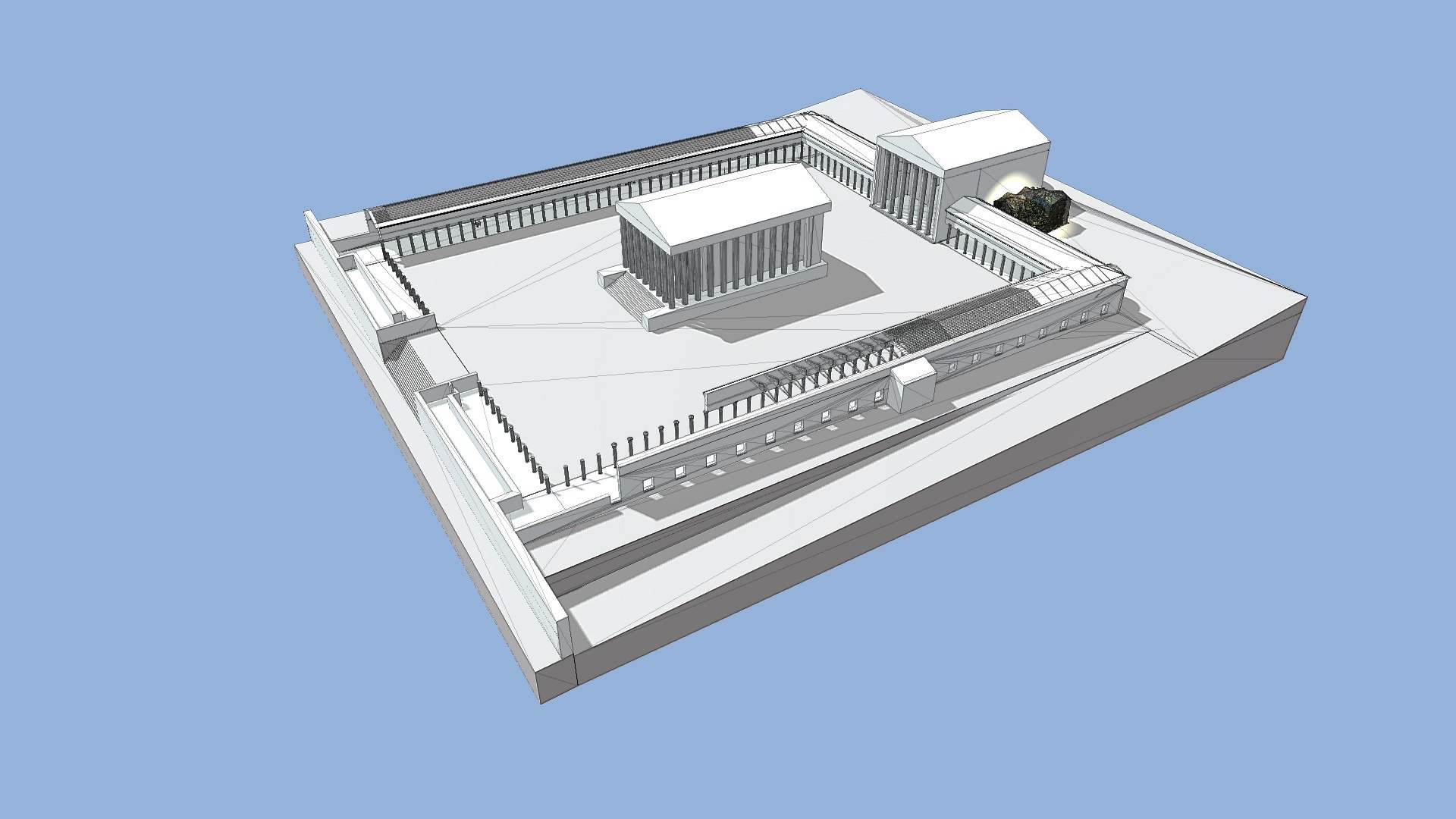 3D model, cult enclosure in the Flavian period. - 3D model by ICAC ...
