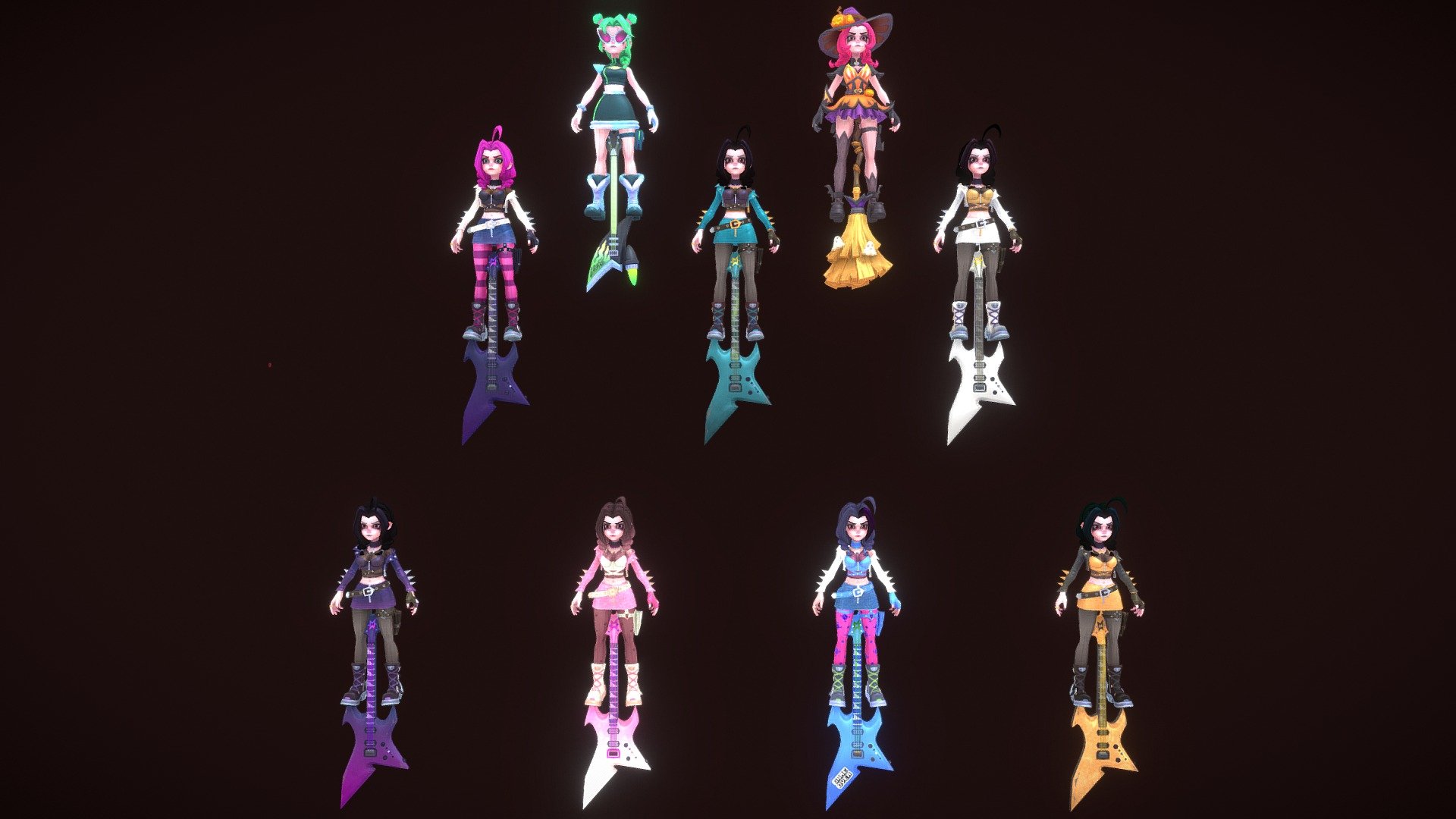 Hard metal girls - Buy Royalty Free 3D model by Luna Studio ...