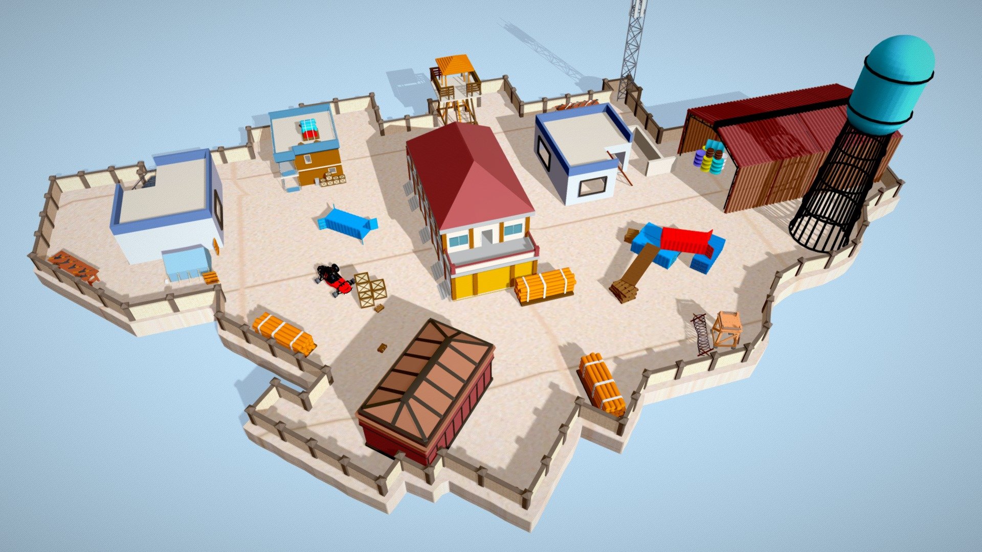 TDM Map 4 - FPS Game Environment - Low poly - Buy Royalty Free 3D model ...