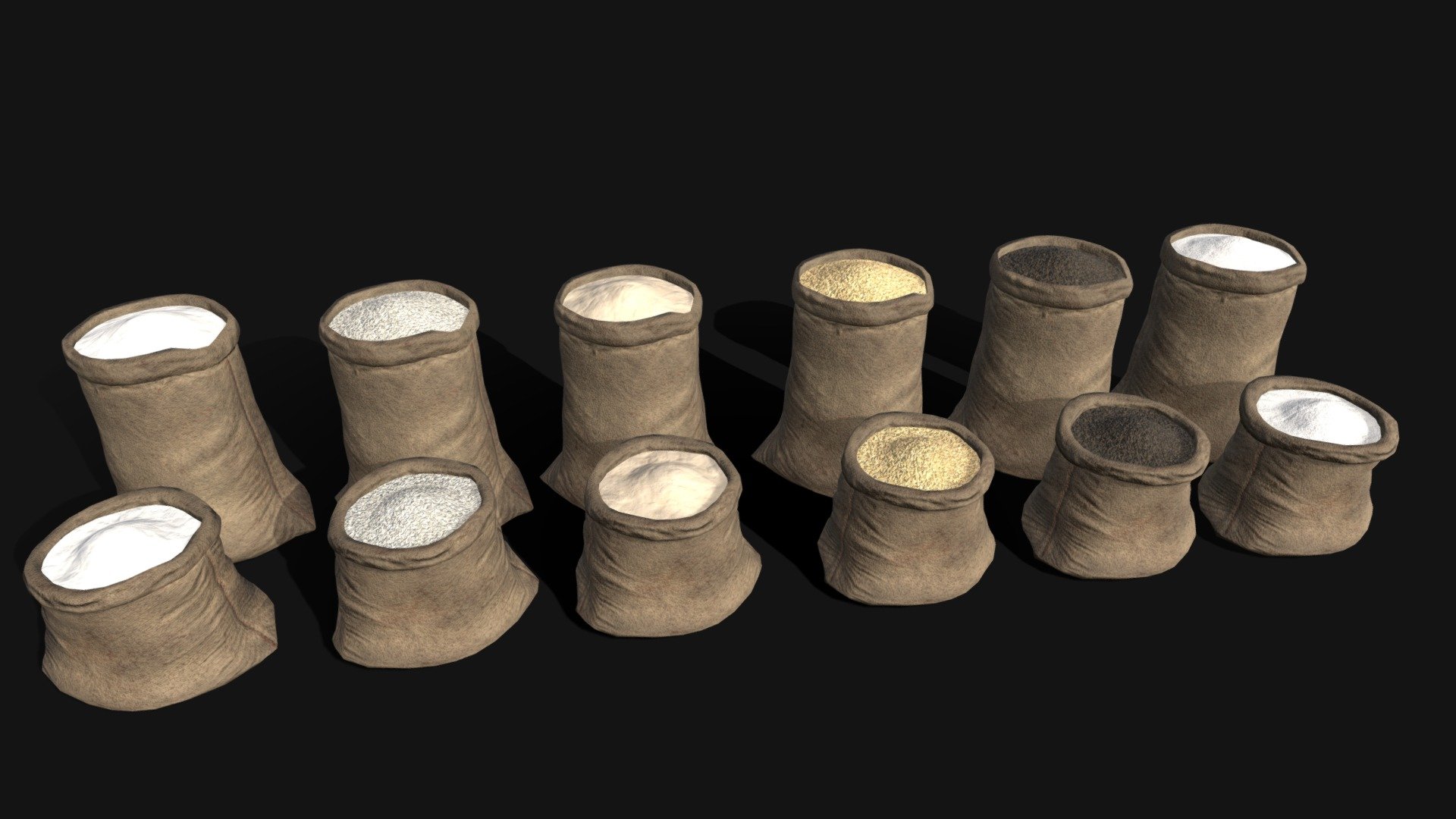Ingredients Sacks Pack - Buy Royalty Free 3D model by Clockwork ...