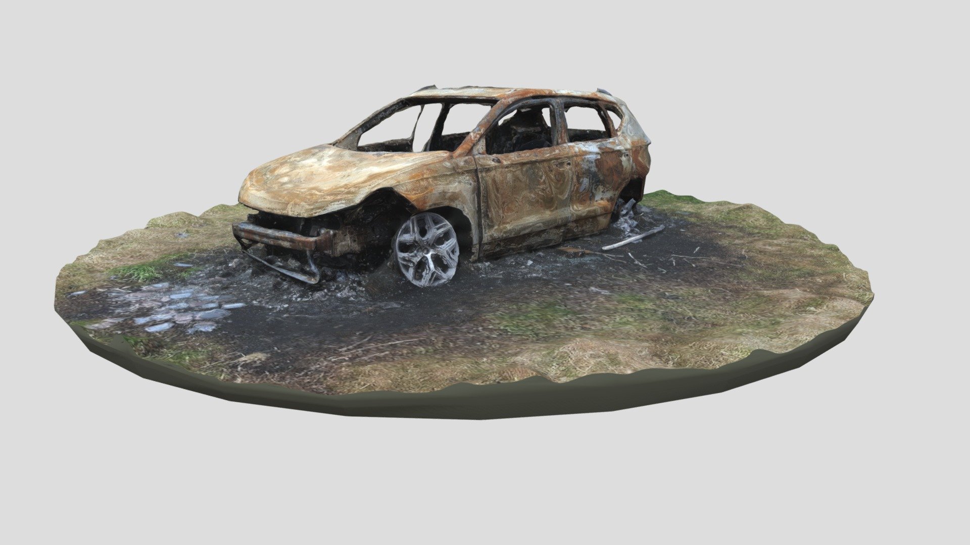 Burnt Out Car - Download Free 3D model by Dodge [302b06d] - Sketchfab