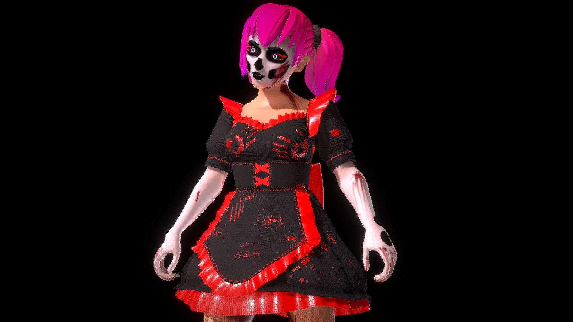 Halloween_Girl - 3D model by Rohit3DAsset [302bfd2] - Sketchfab